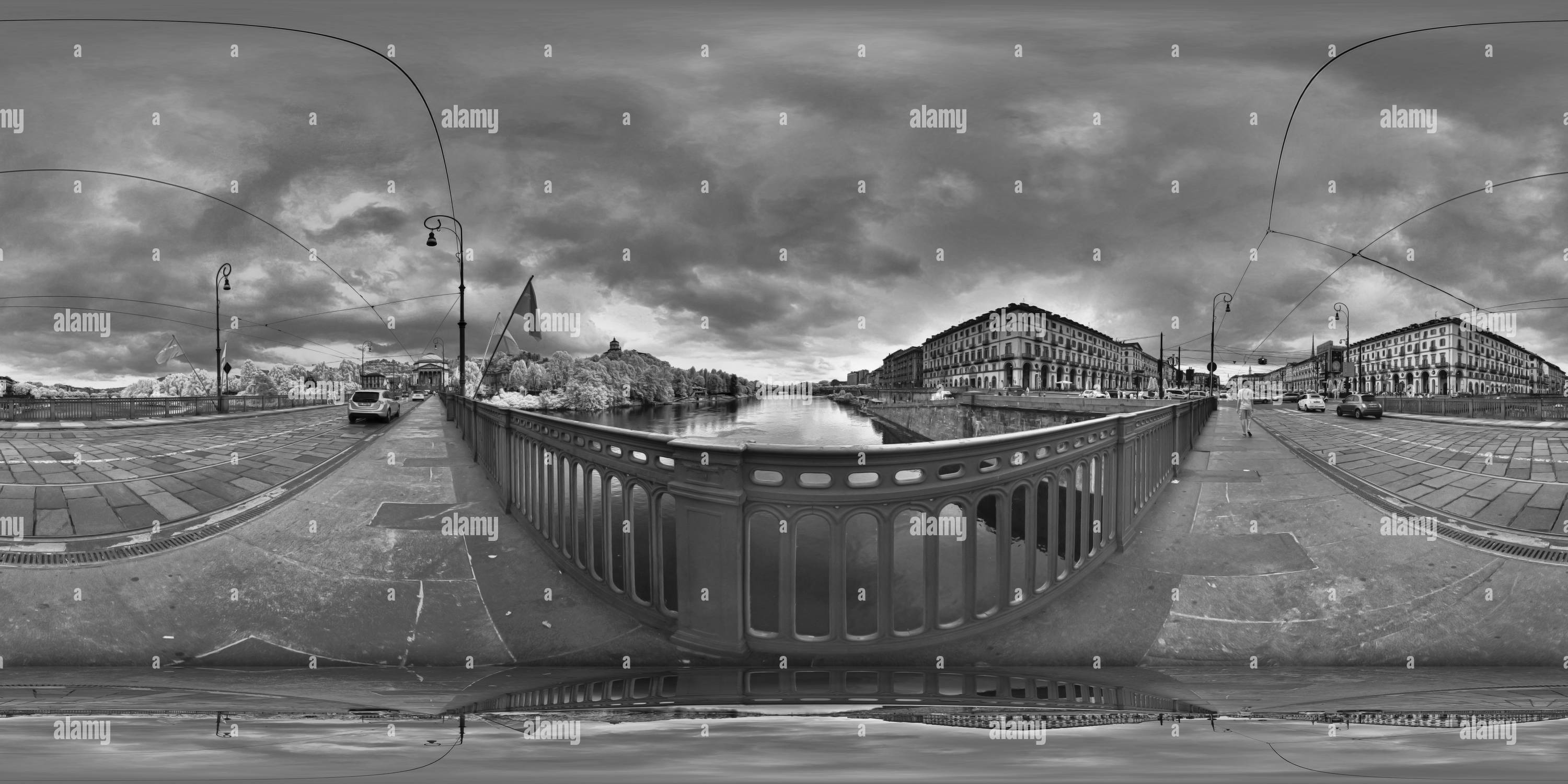 360° view of Bridge Vittorio Emanuele I, infrared panorama - Alamy