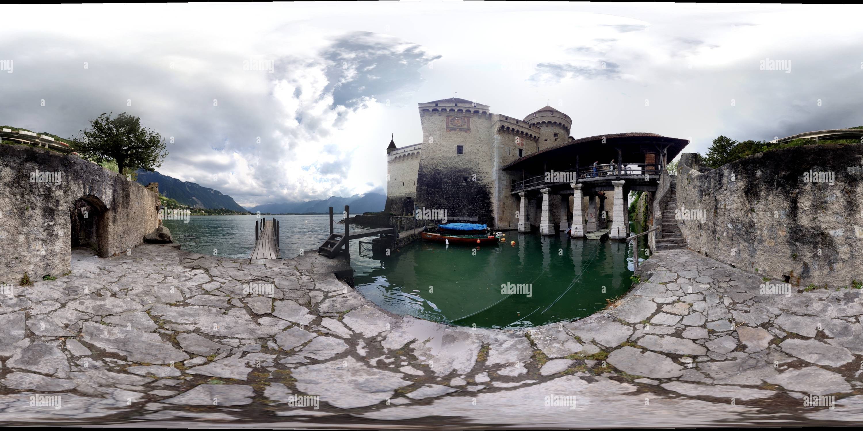 360° view of Chillon Castle, Switzerland - Alamy