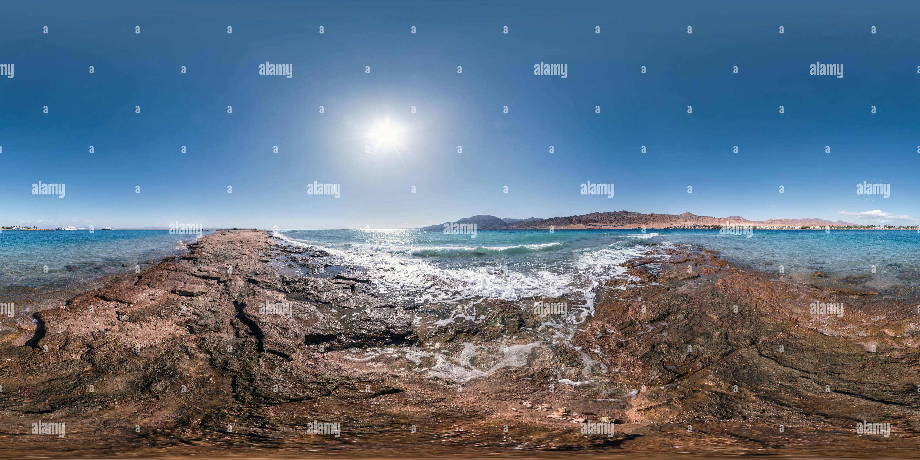 360° view of full seamless spherical hdr 360 panorama view on coast of ...