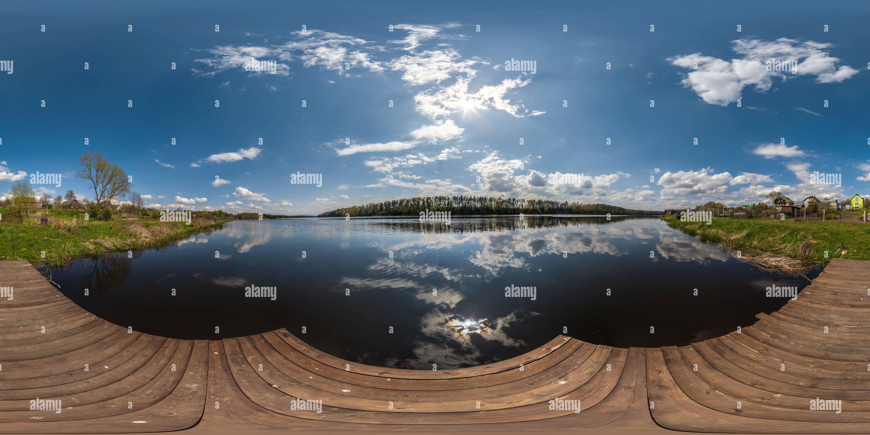 360° view of full seamless spherical hdri 360 panorama view on wooden ...