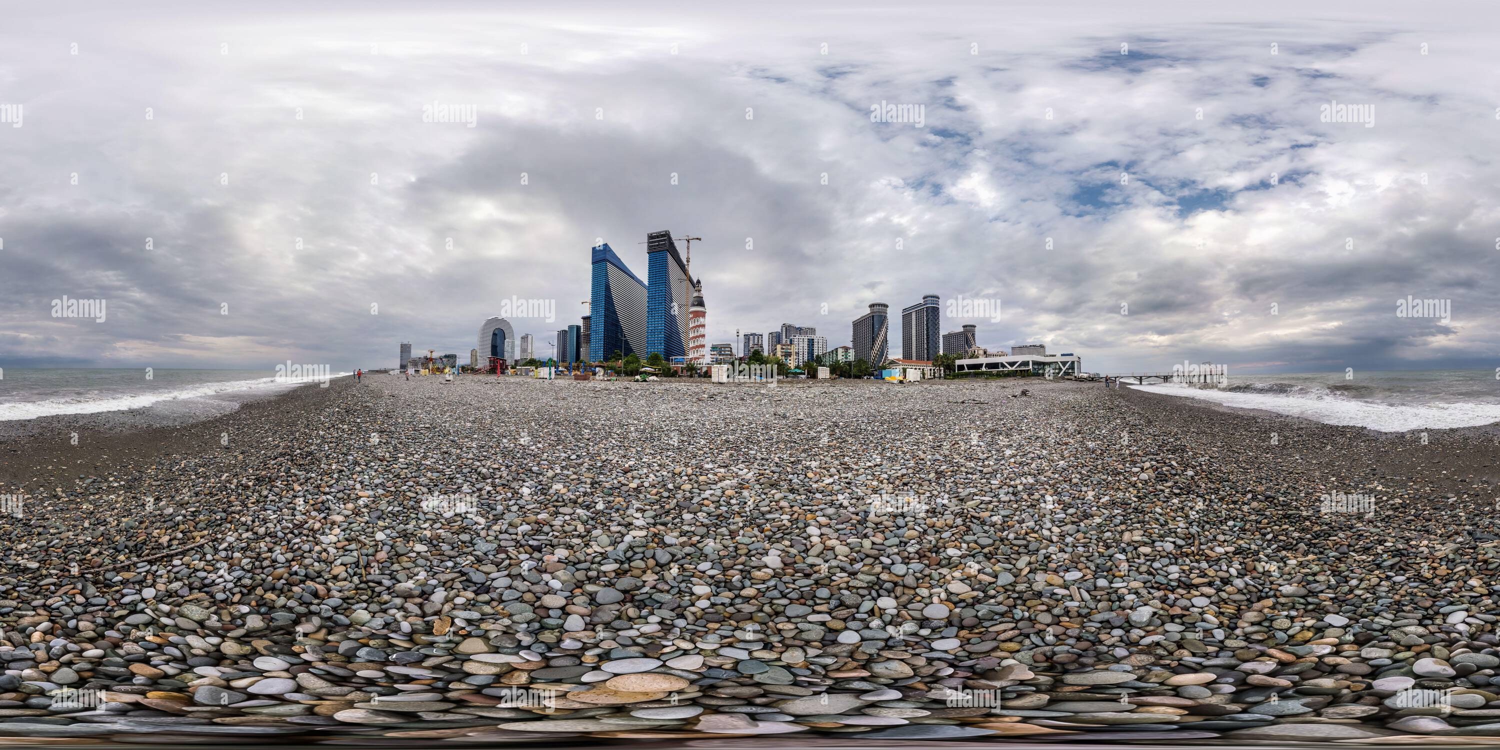 360° view of 360 seamless hdri panorama view on stones and pebbles ...