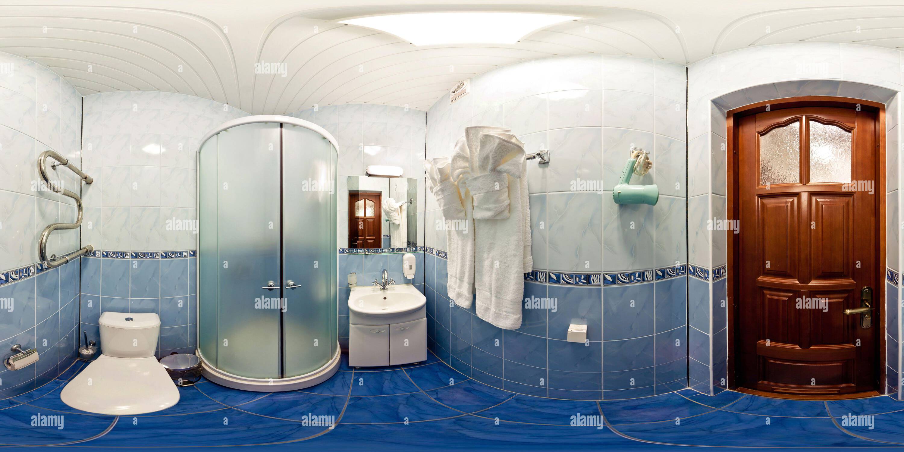 360° view of seamless 360 panorama in interior of bathroom of cheap ...
