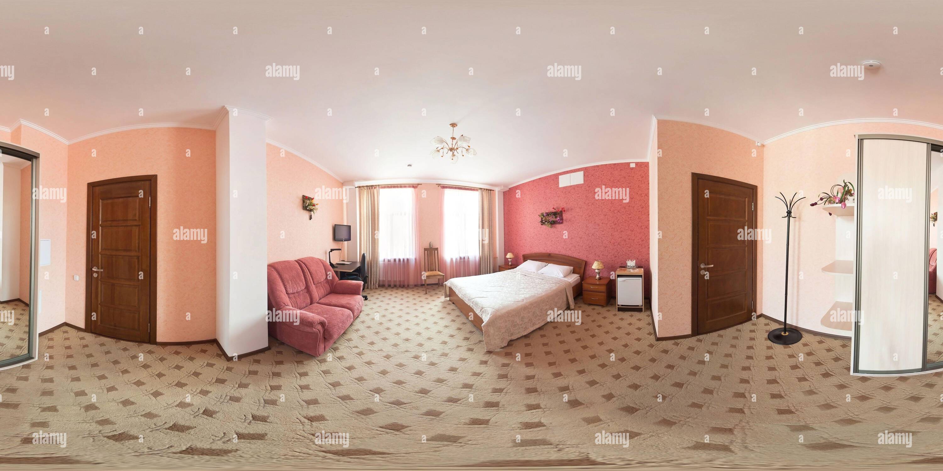 360° view of seamless 360 panorama in interior of bedroom of cheap ...