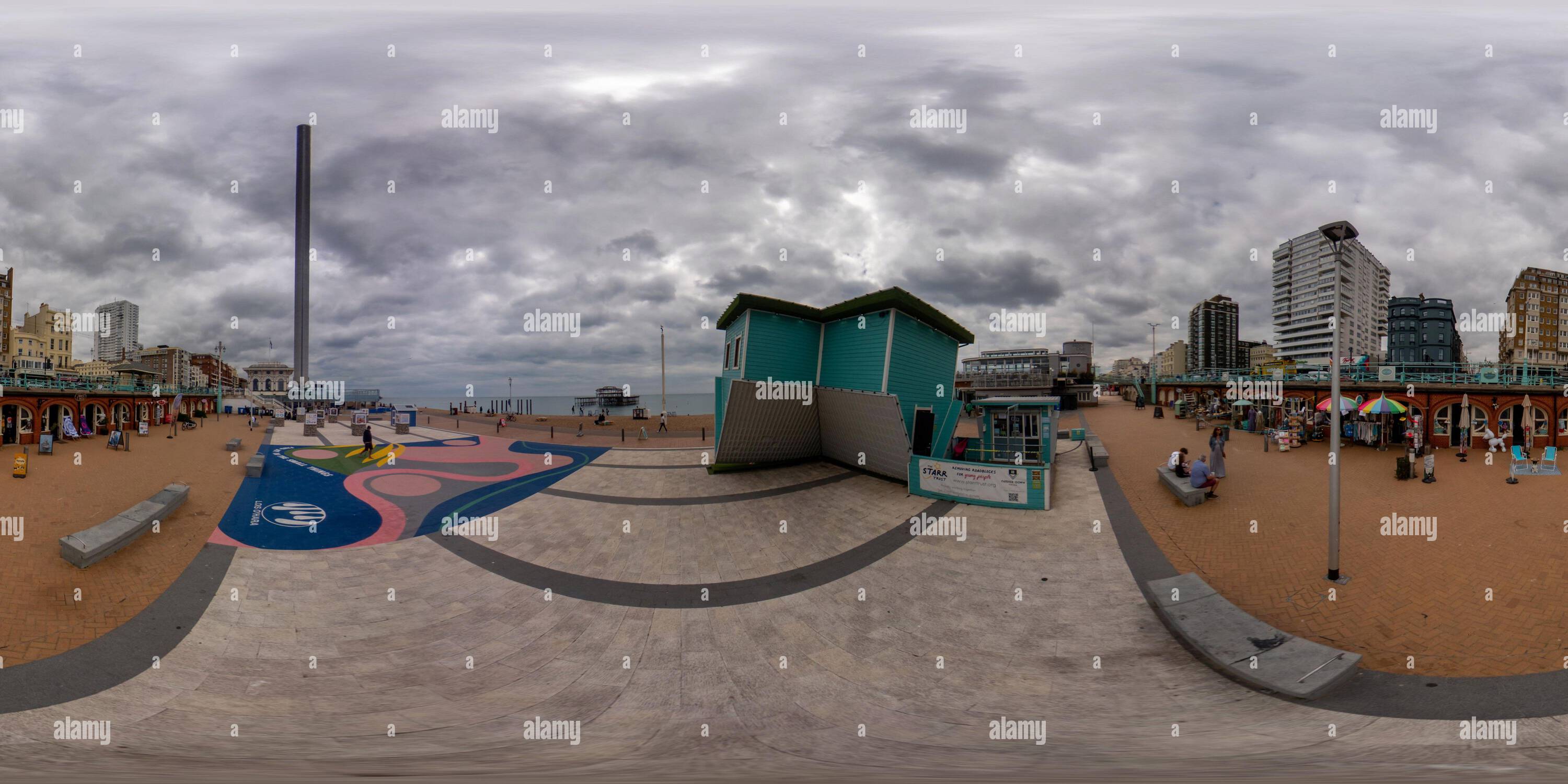 360° view of Upside down house on Brighton Beach 360 equirectangular ...