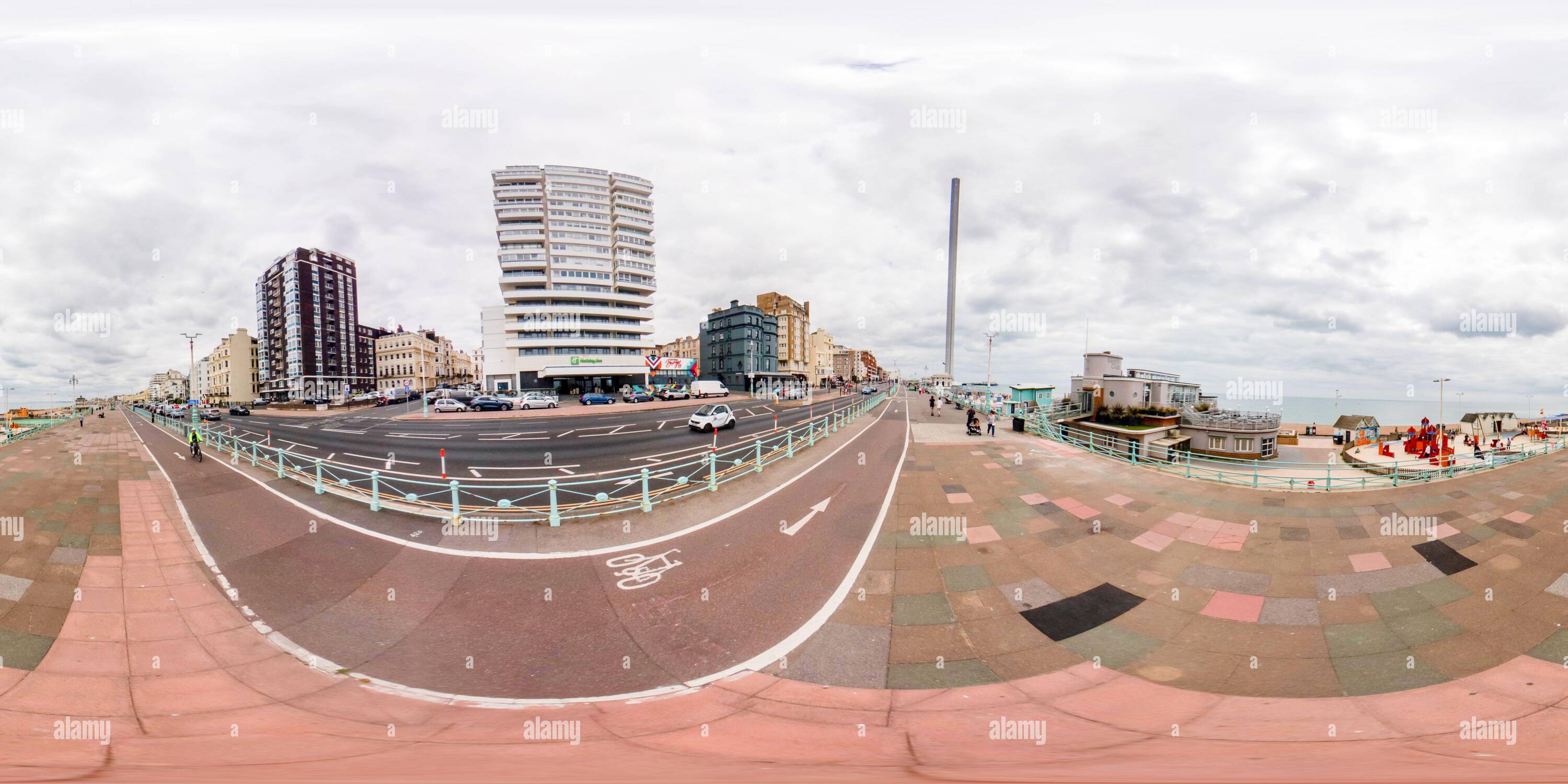360° view of 360 photo bike lanes on Brighton Beach - Alamy