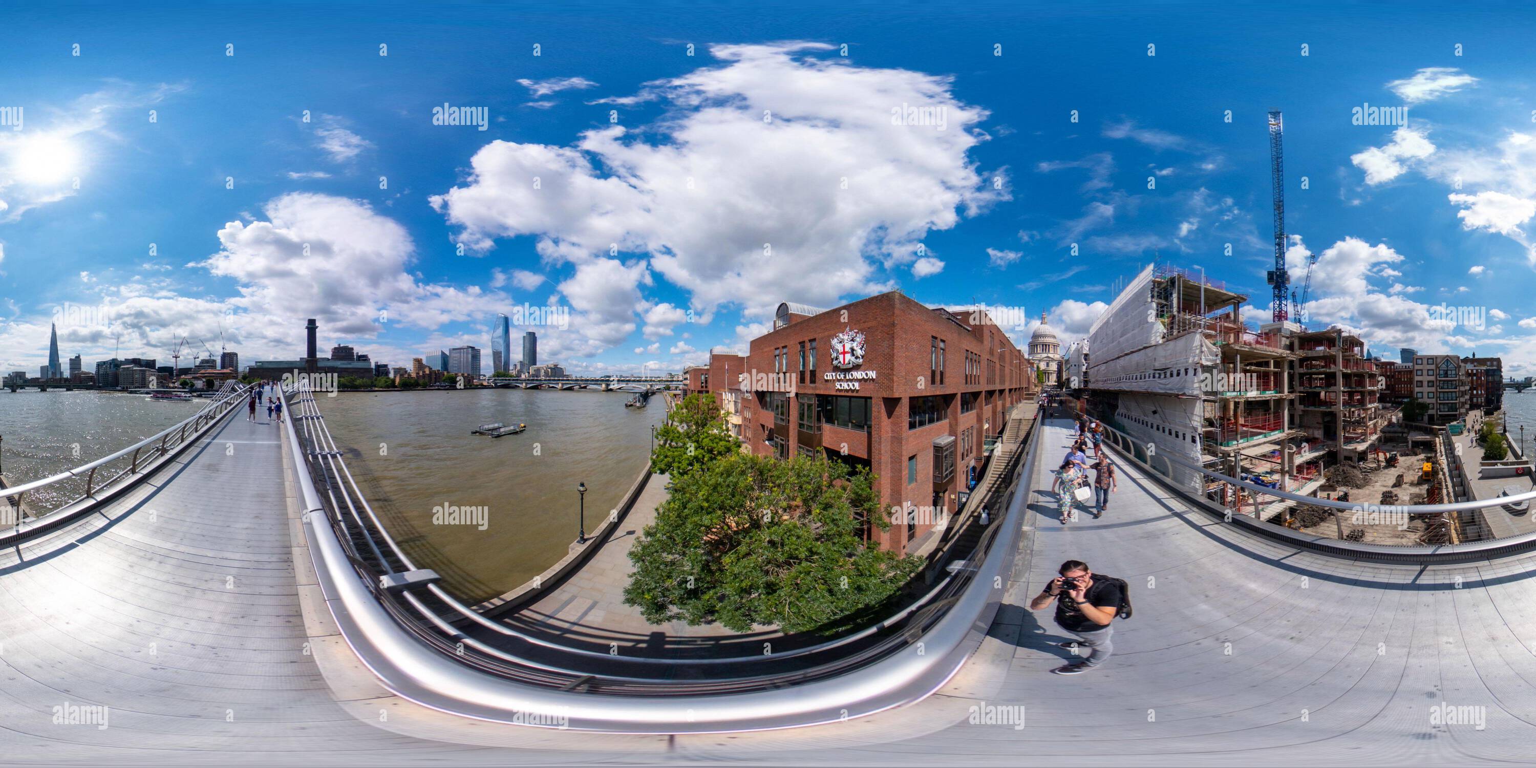360° view of 360 photo Millennium Bridge London UK - Alamy