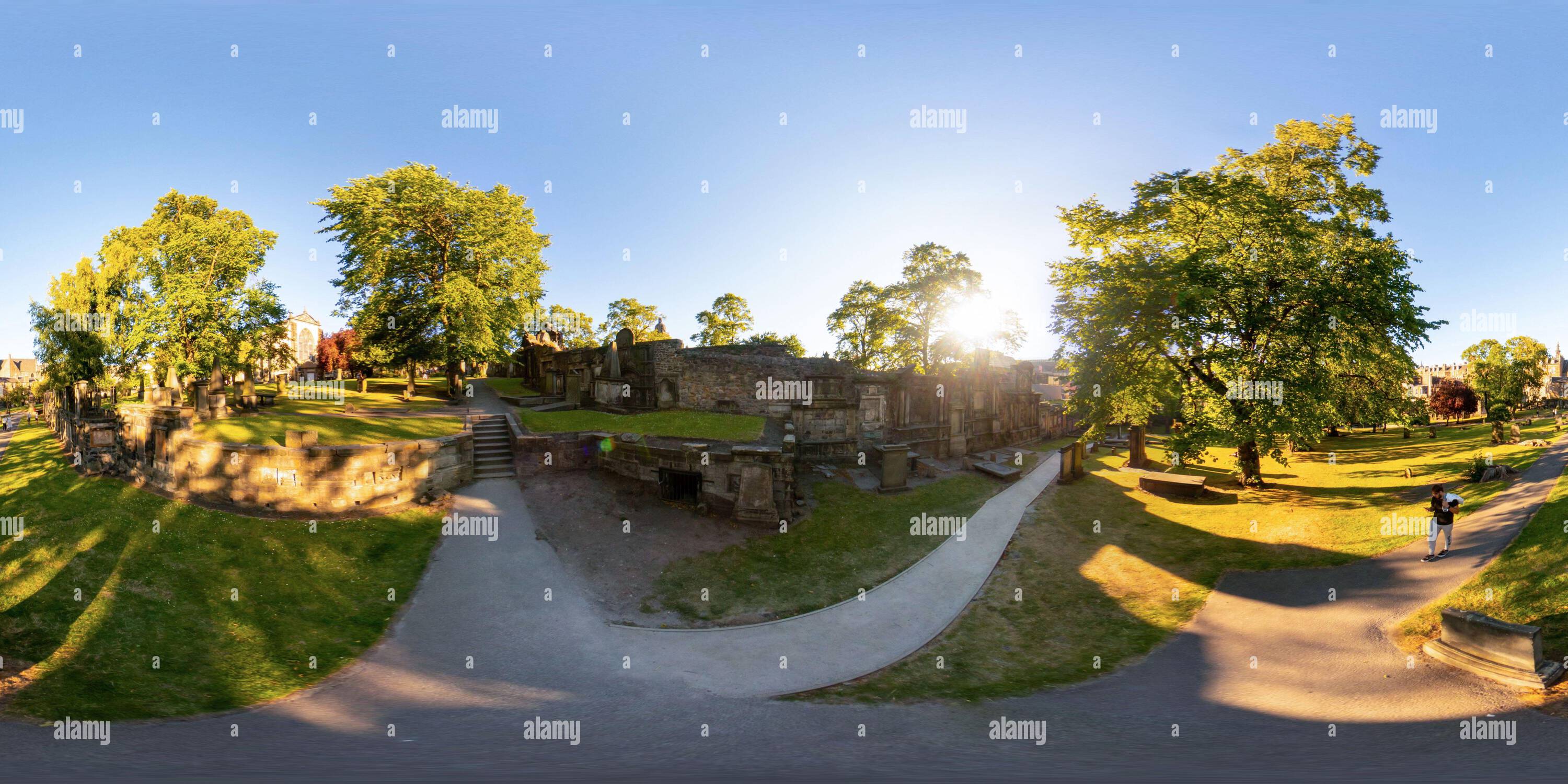 360° view of 360 vr photo of a cemetery in Edinburgh Scotland UK - Alamy