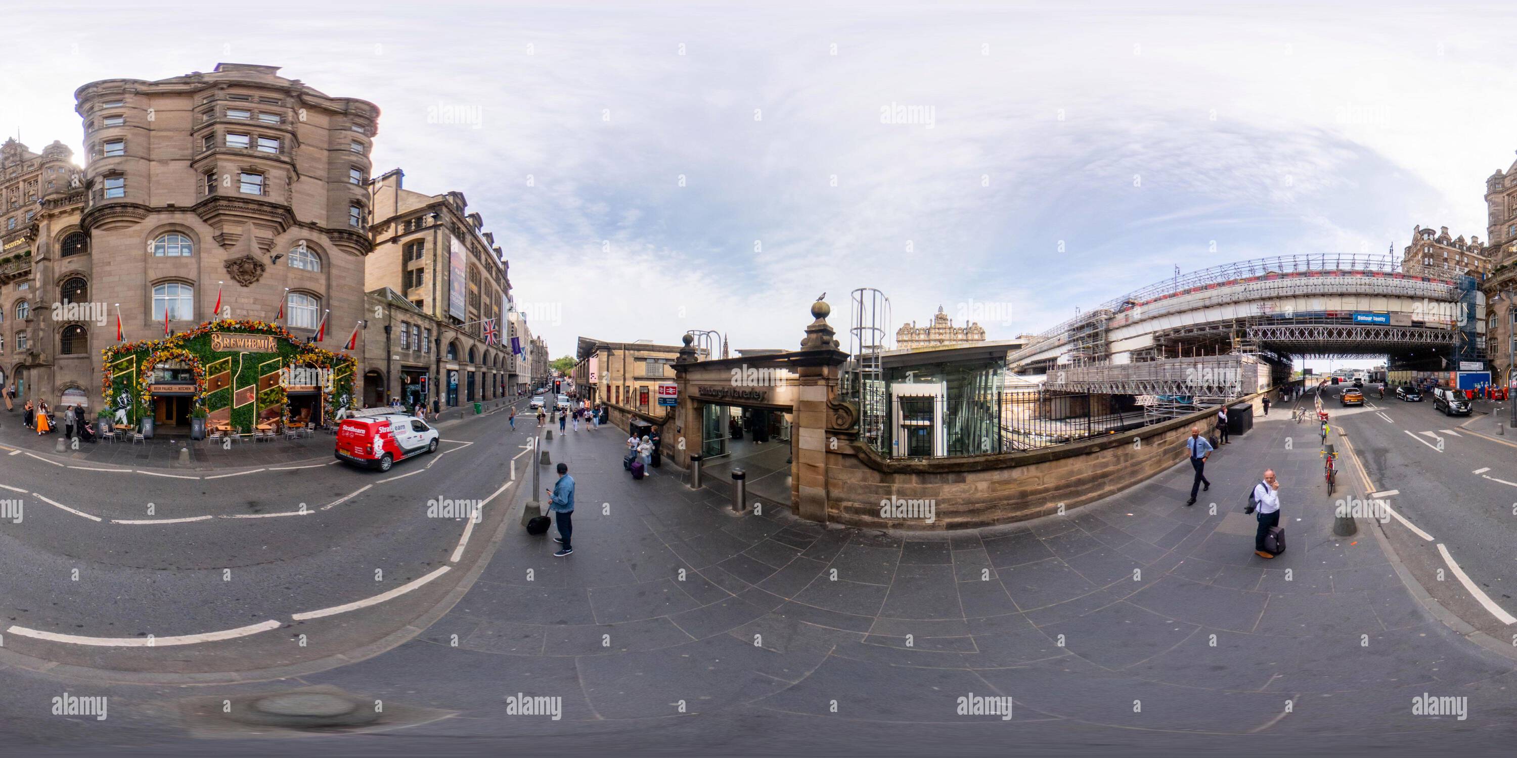 360° view of 360 equirectangular photo of Edinburgh Waverly train ...