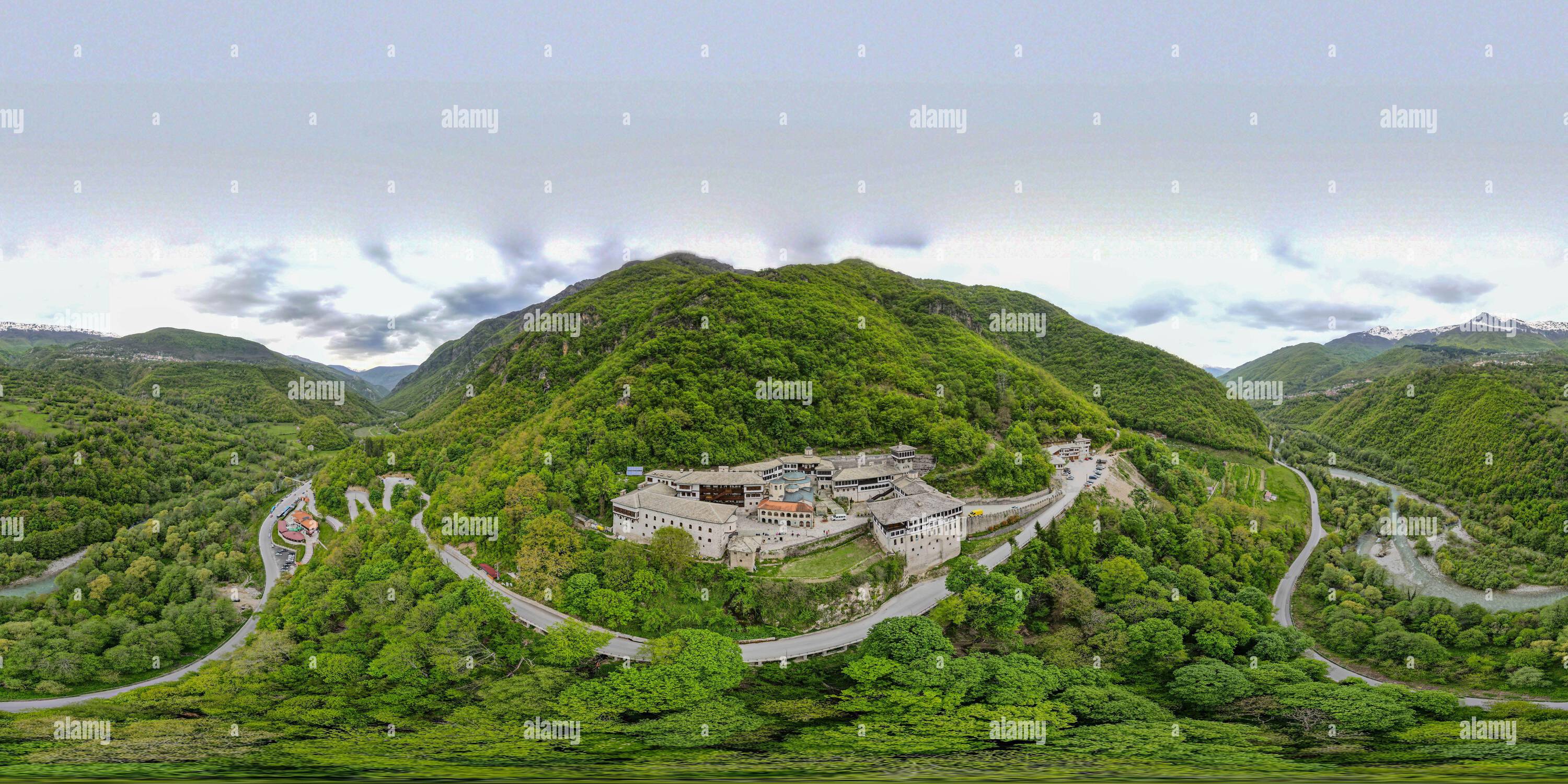 360° view of Drone view of St John the Baptist Bigorski monastery on ...