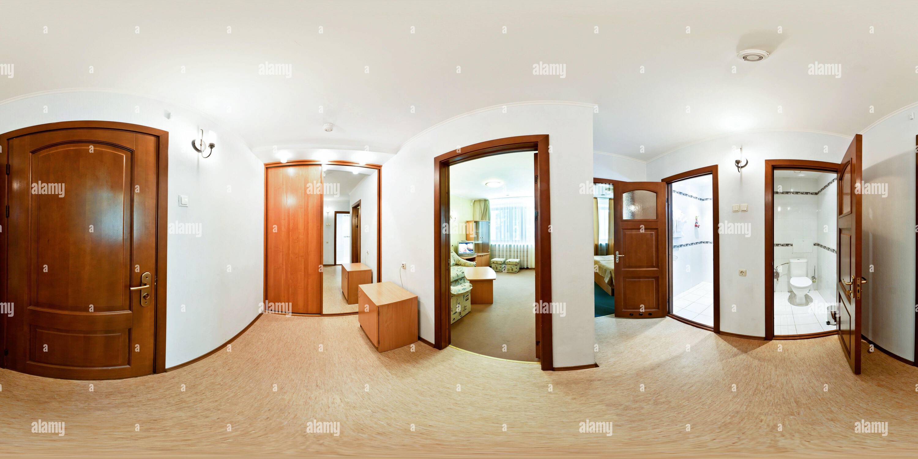 360° view of seamless 360 panorama in corridor of living room of cheap ...