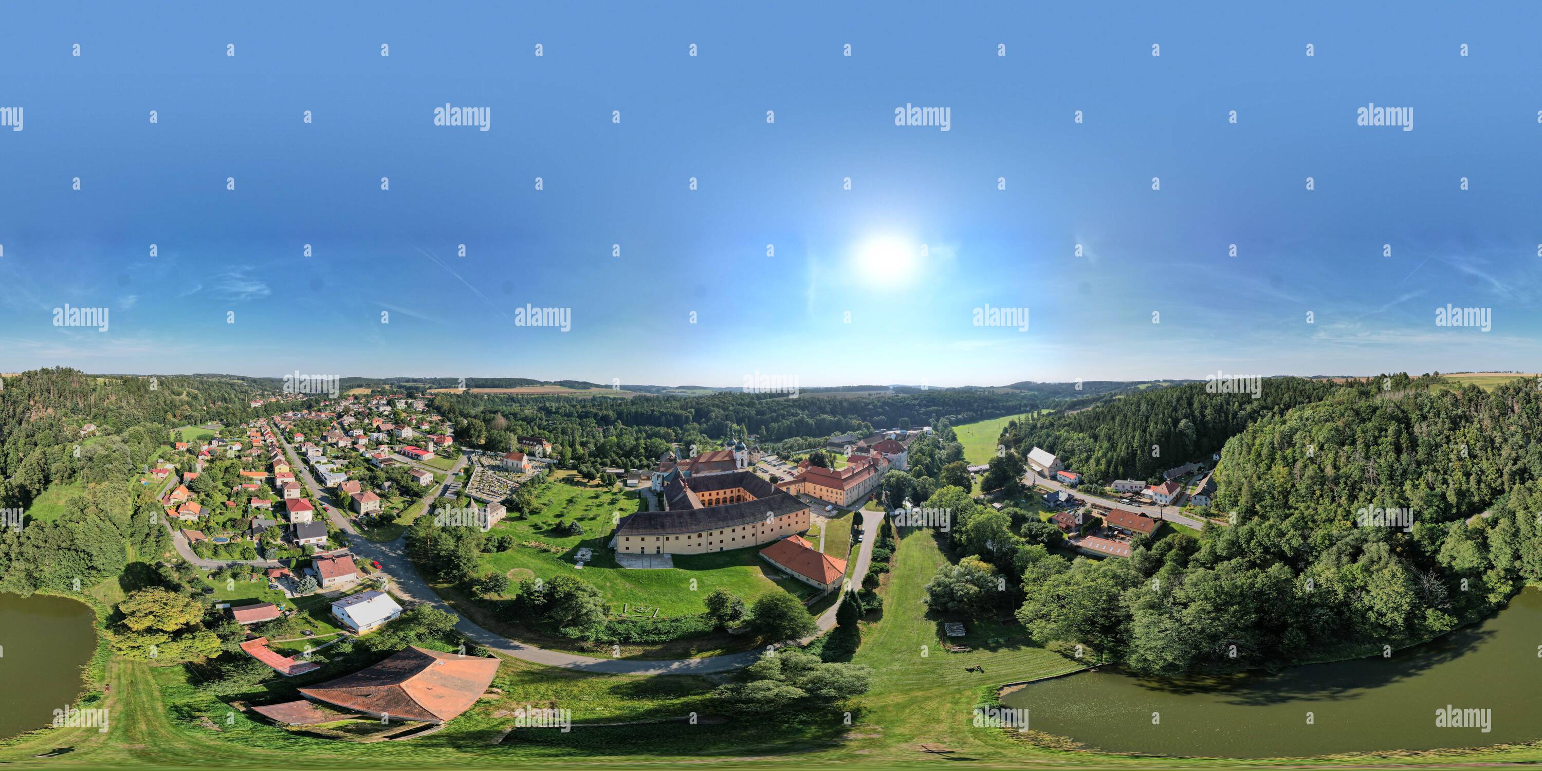 360° view of historical old building Zeliv Premonstratensian monastery ...