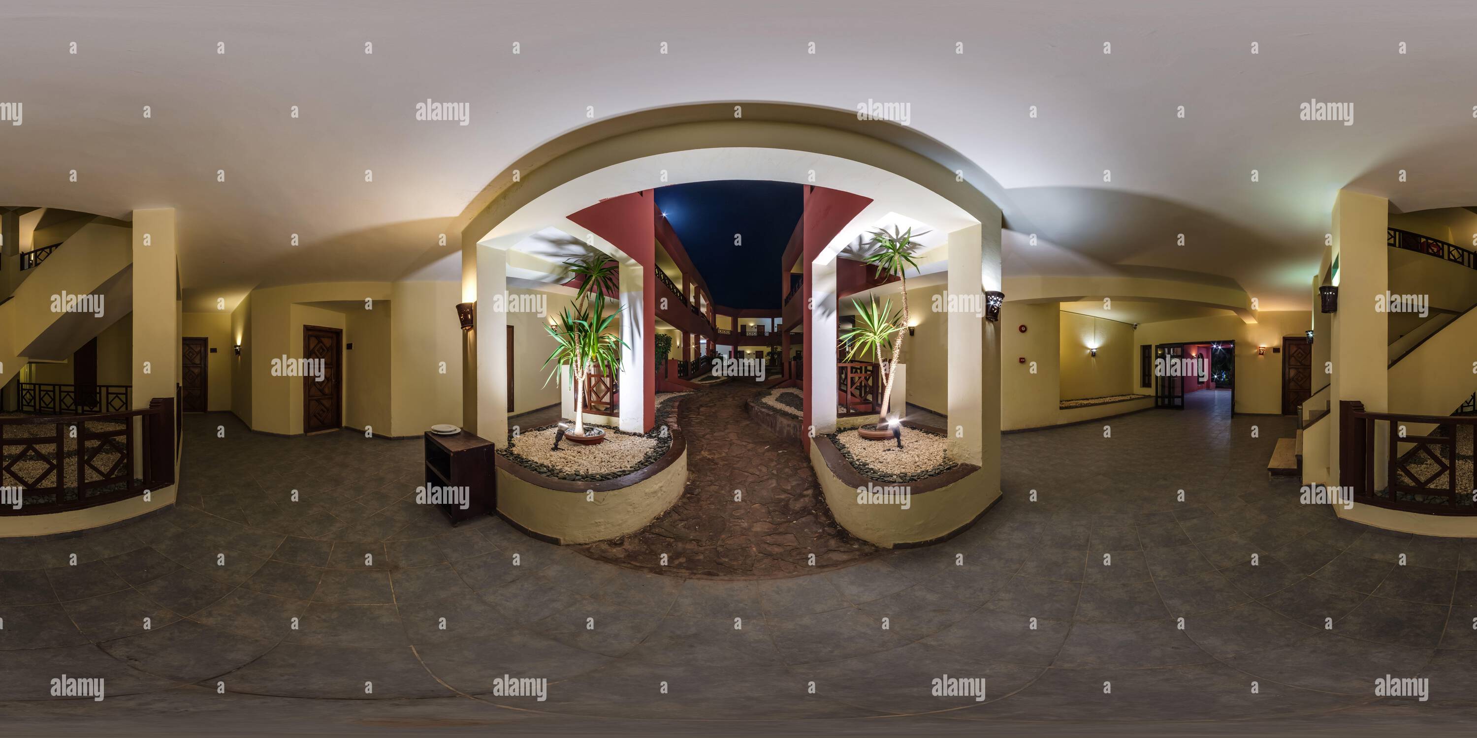 360° view of full seamless spherical night hdr 360 panorama view inside ...