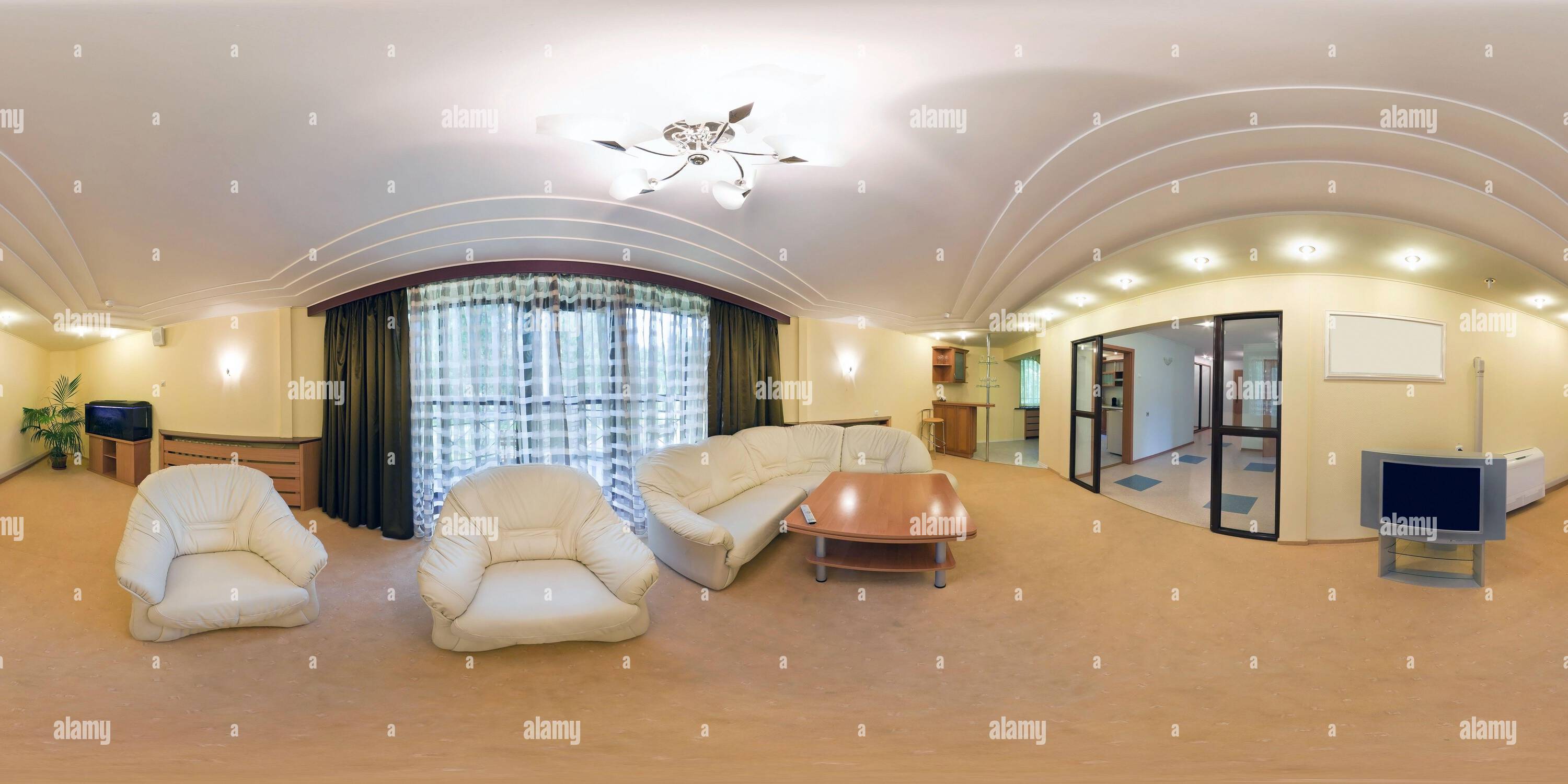 360° view of seamless 360 panorama in interior of living room of cheap ...
