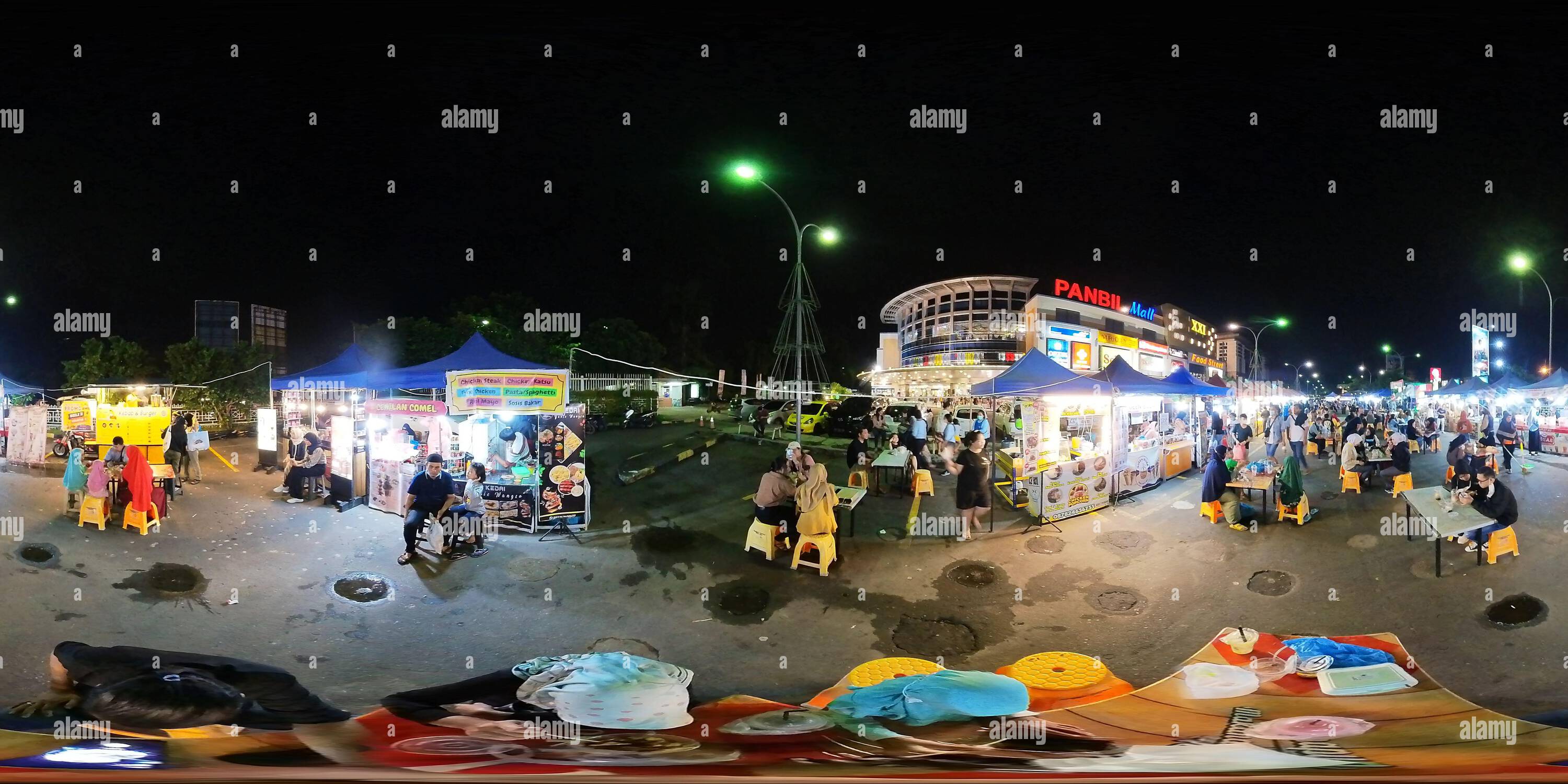 360° view of Night Market at Panbil Batam Island - Alamy