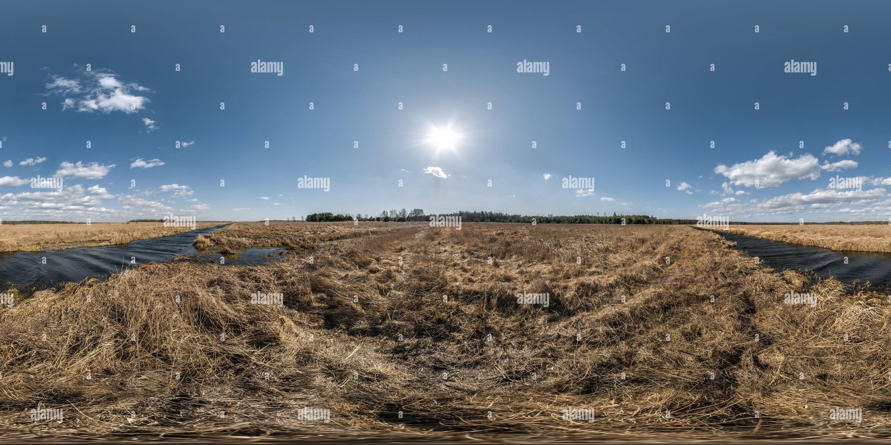 360° view of 360 hdri panorama view among farming field near ...