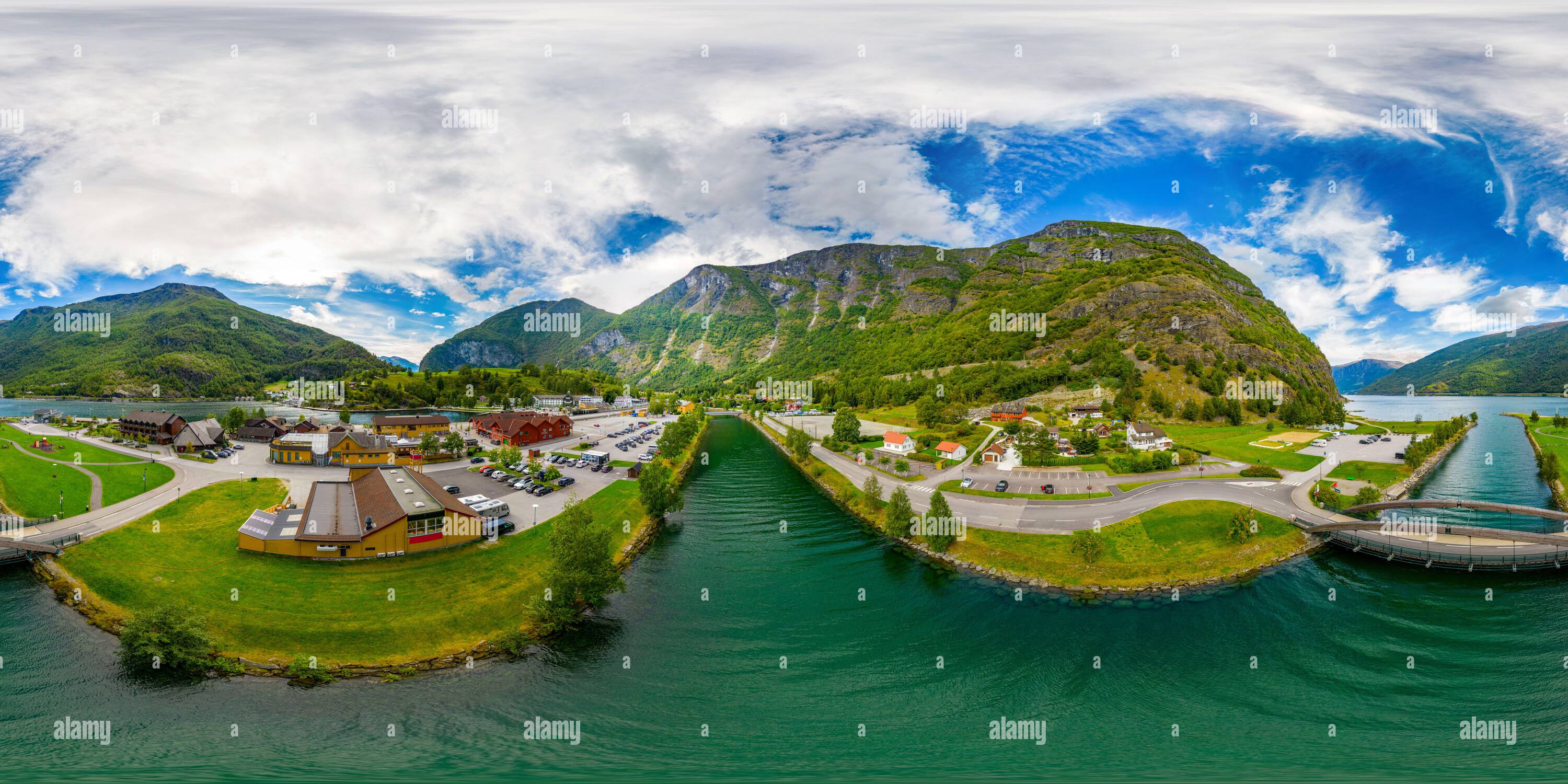 360° view of Aerial 360 equirectangular spherical photo of Flam Norway ...