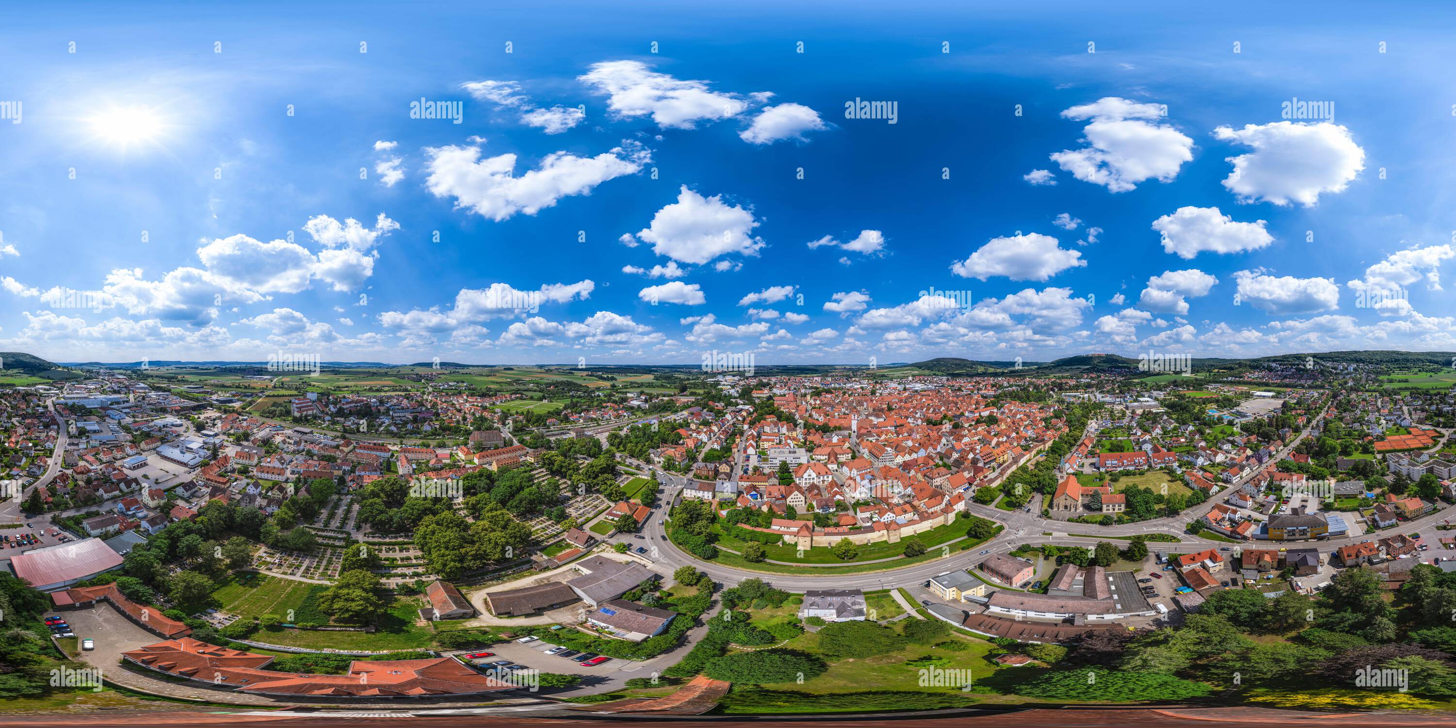 360° view of 360 bird's eye view to little franconian city of ...