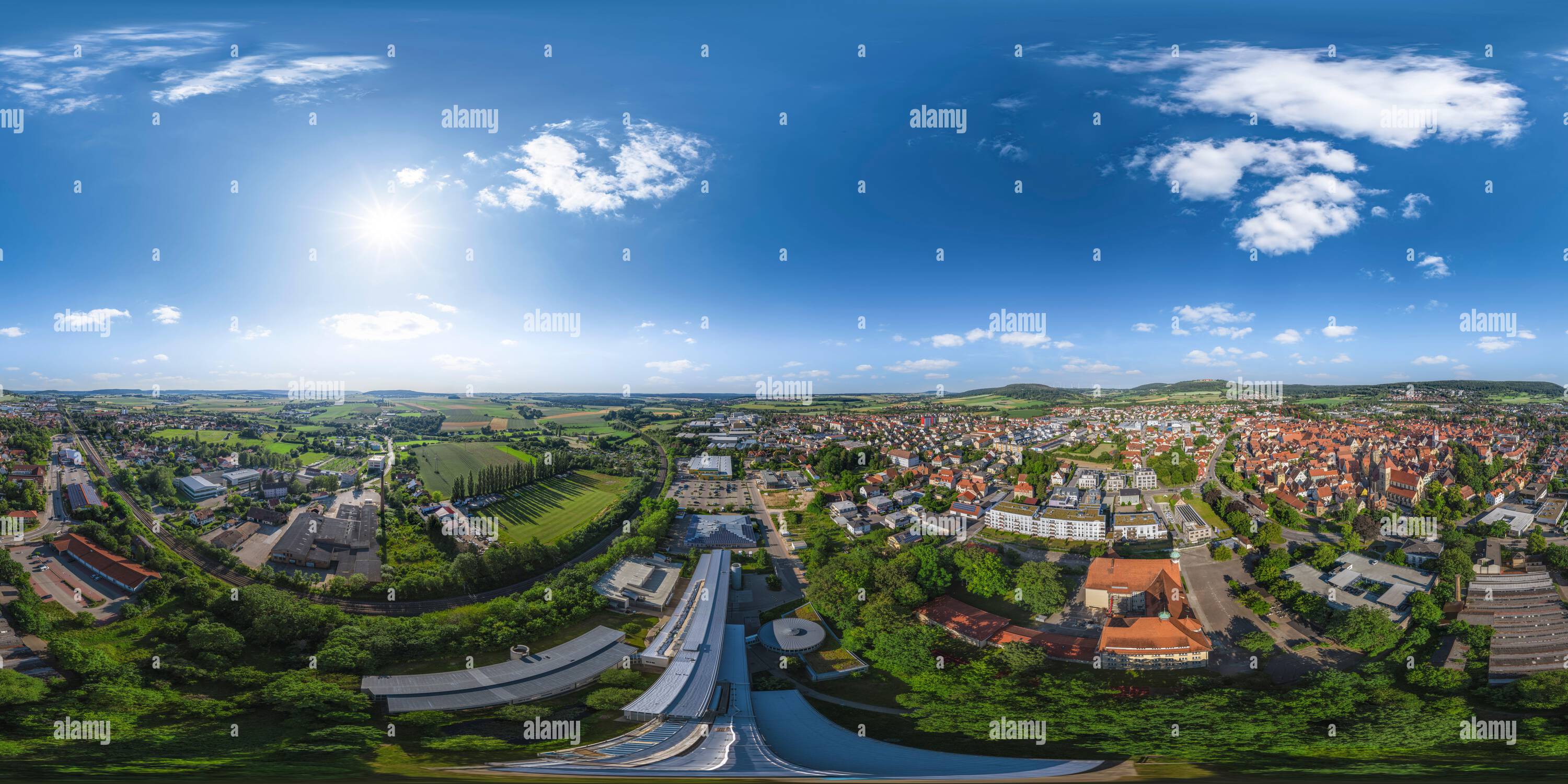 360° view of 360 bird's eye view to little franconian city of ...