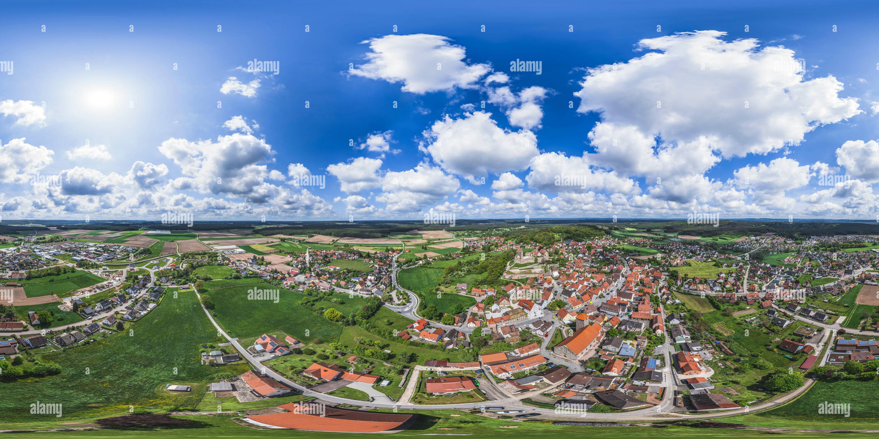 360° view of The idyllic little town of Abenberg in Middle Franconia ...