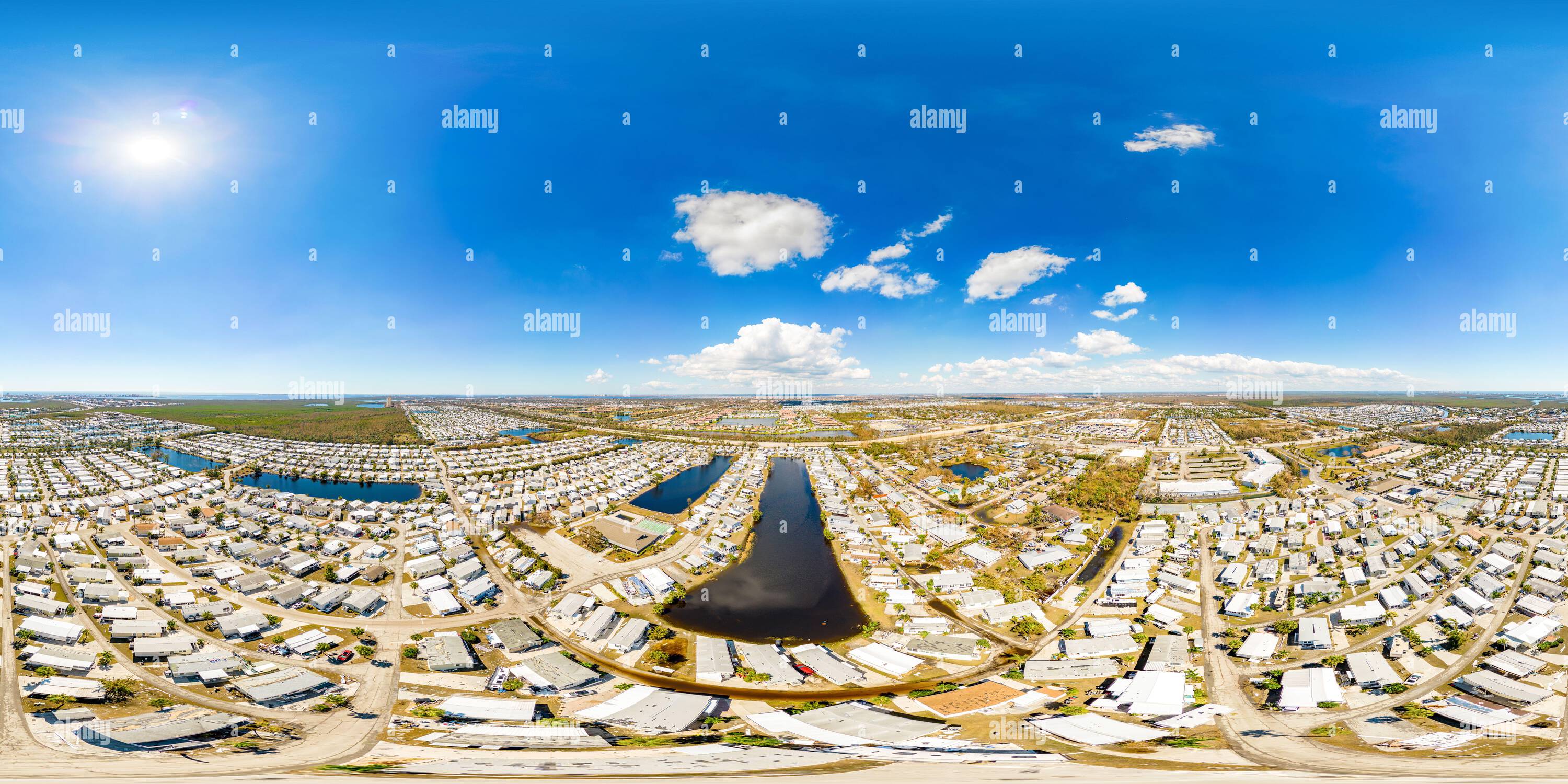 360° view of Aerial 360 vr photo mobile home park in Fort Myers with ...
