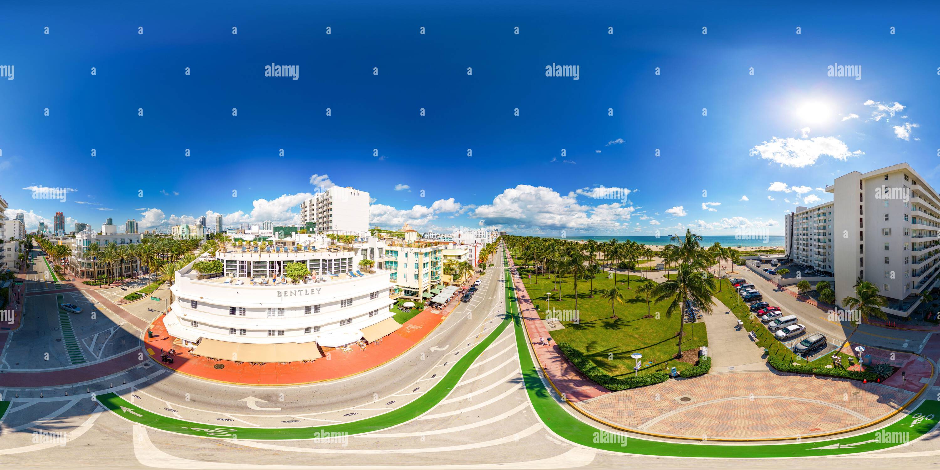 360° view of Miami Beach, FL, USA - October 6 , 2022: Aerial 360 ...