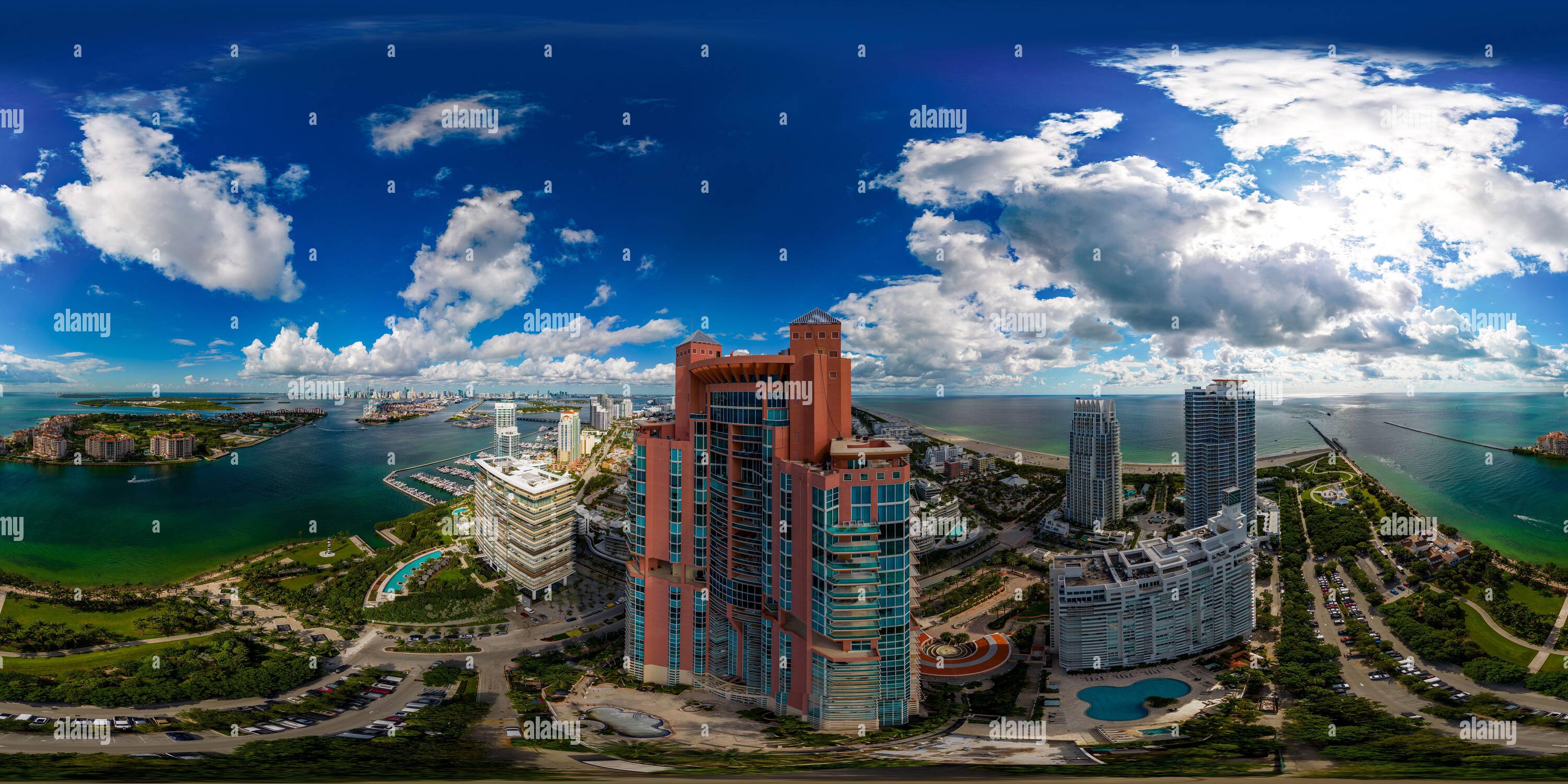 360° view of Miami Beach, FL, USA - October 6 , 2022: Aerial 360 ...