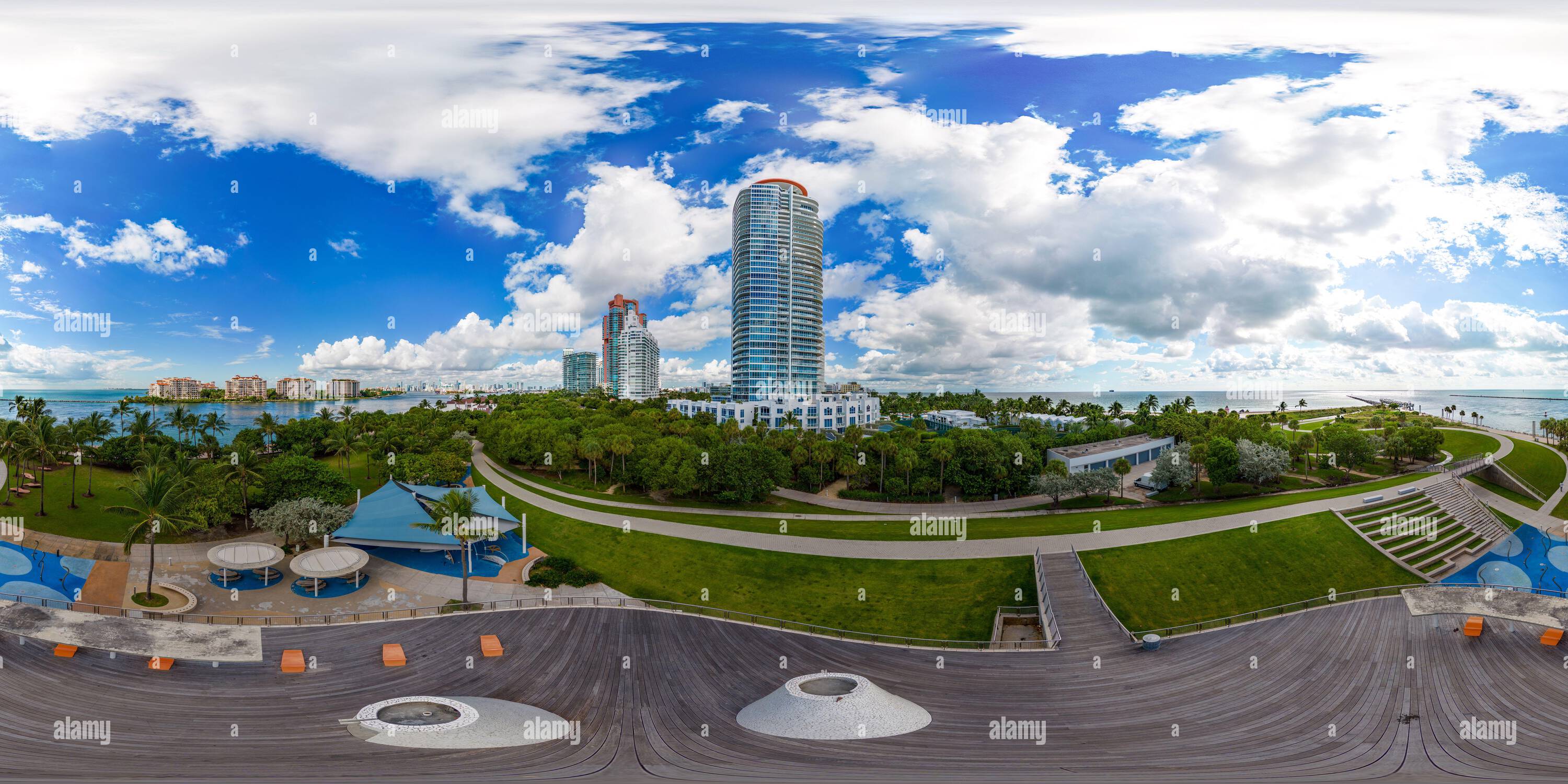 360° view of Aerial 360vr equirectangular photo Miami Beach South ...