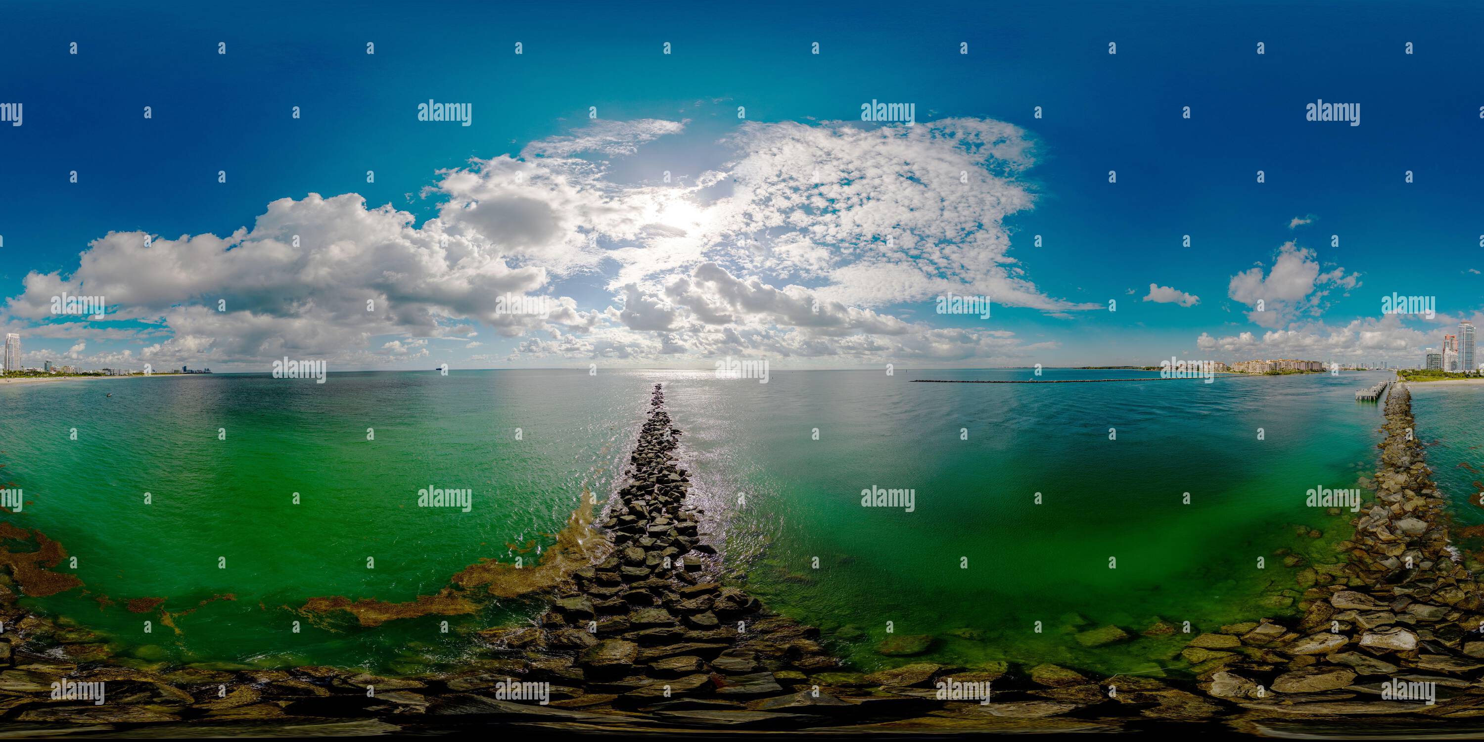 360° view of Aerial 360 equirectangular photo Miami Beach South Beach ...