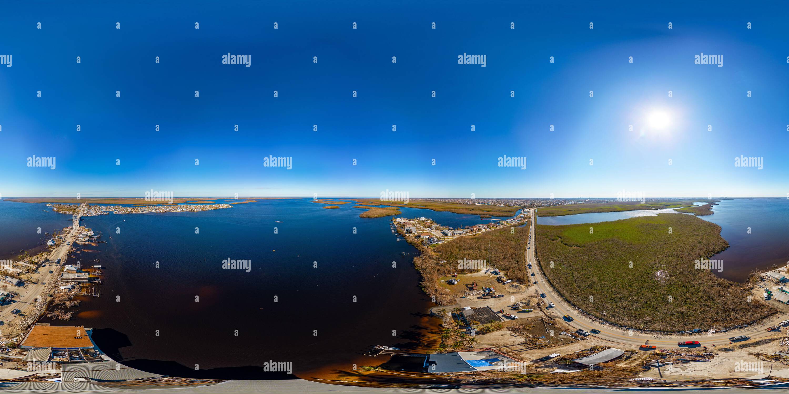 360° view of Aerial 360 equirectangular photo Matlacha Florida ...