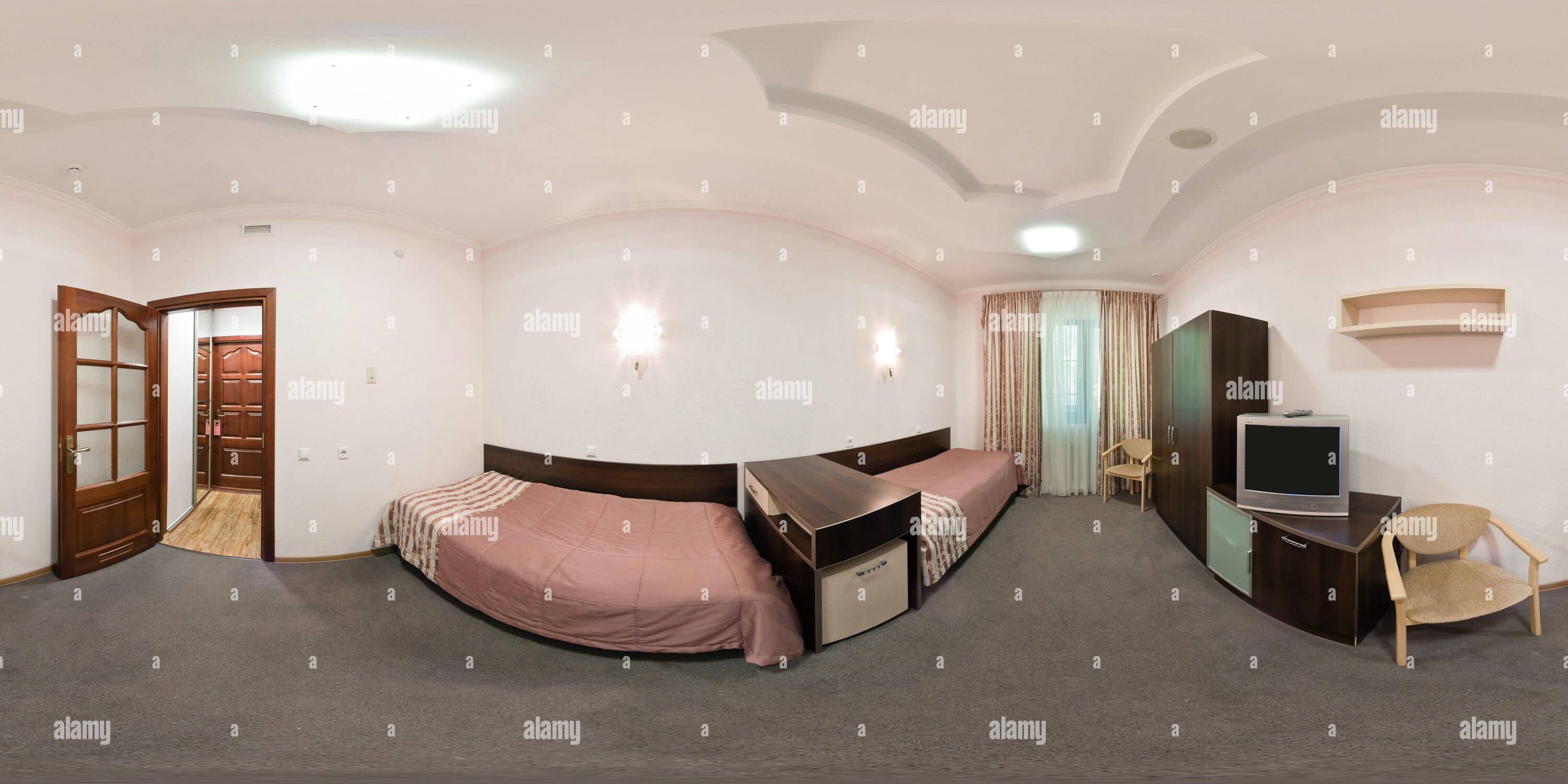 360° view of seamless 360 panorama in interior of bedroom of cheap ...