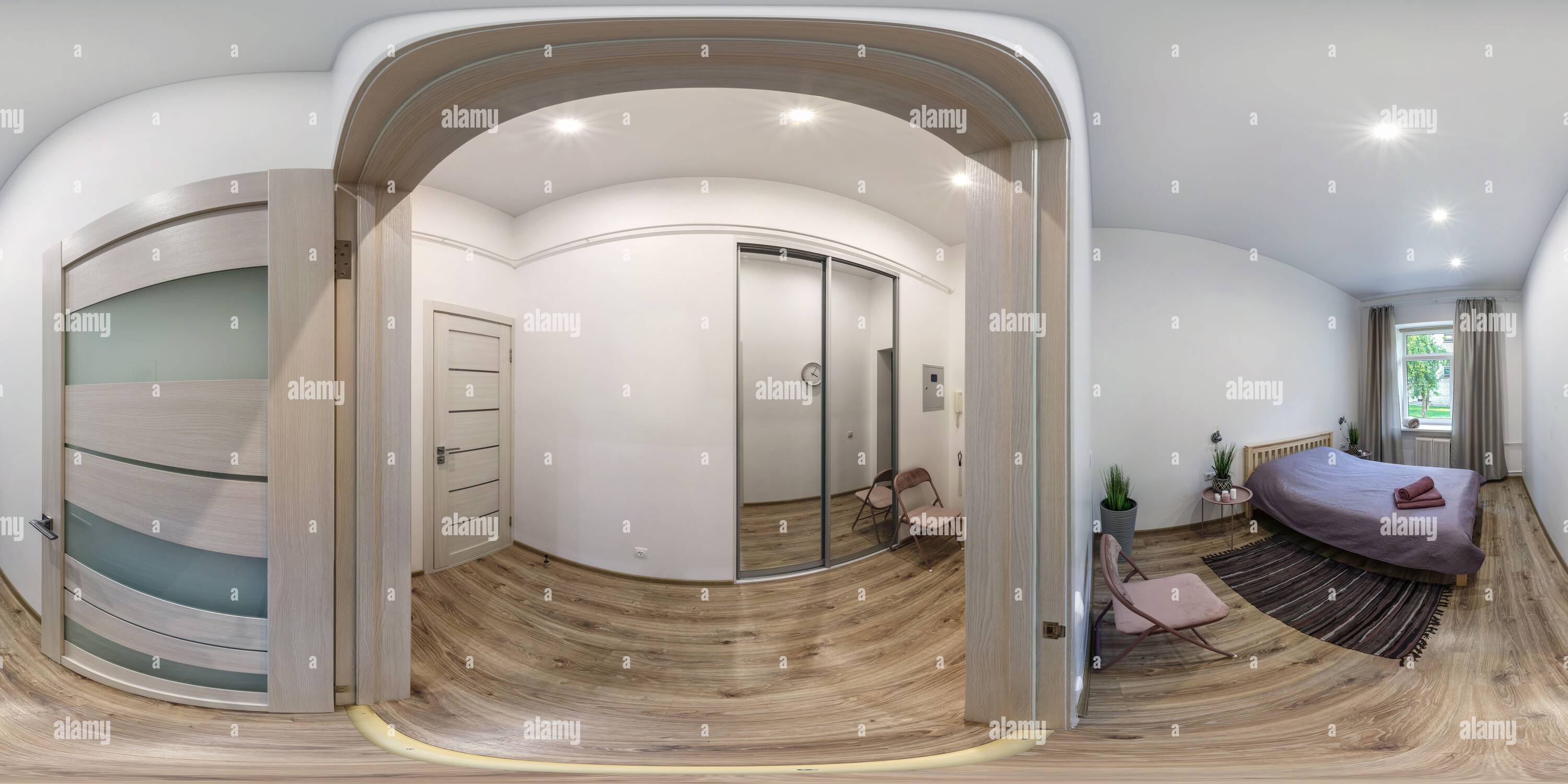 360° view of full hdri 360 panorama view in bedroom room in luxury ...