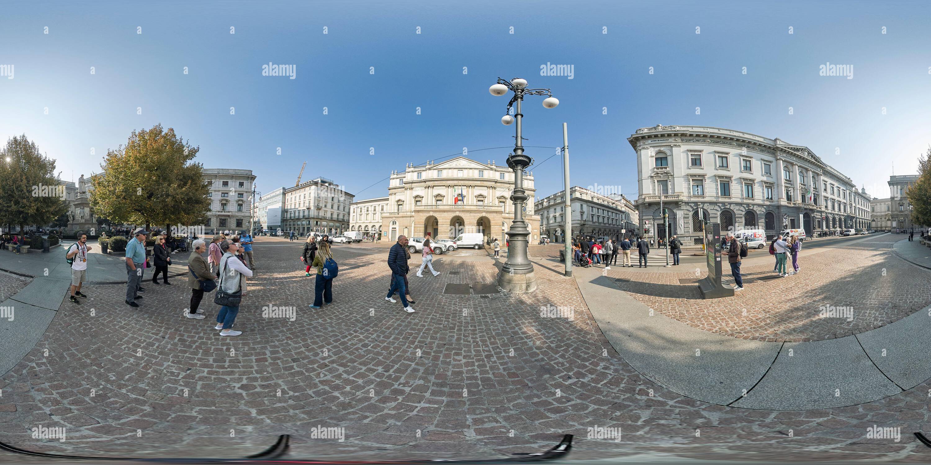 360° view of Milan Lombardy Italy. Teatro alla Scala Opera House - Alamy