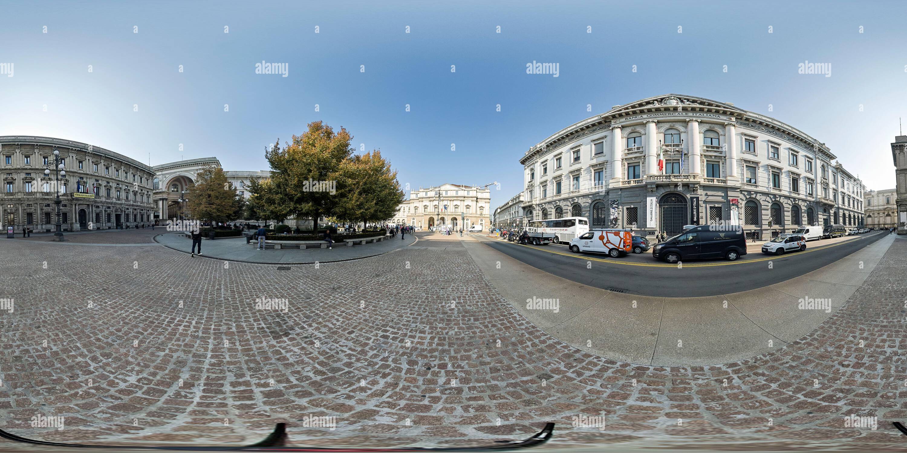 360° view of Milan Lombardy Italy. Teatro alla Scala Opera House - Alamy