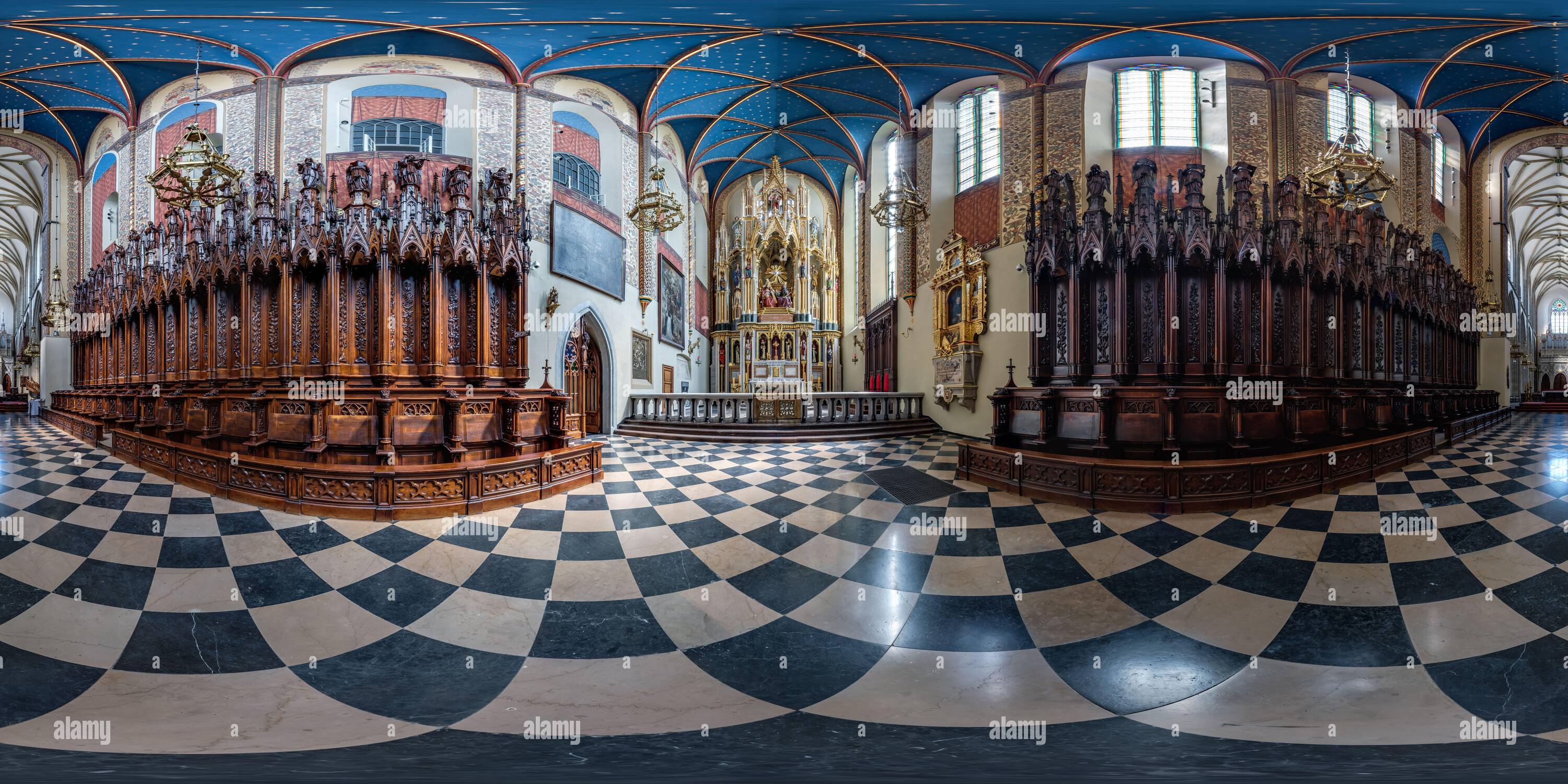 360° view of KRAKOW, POLAND - AUGUST 2022: Full spherical seamless hdri ...