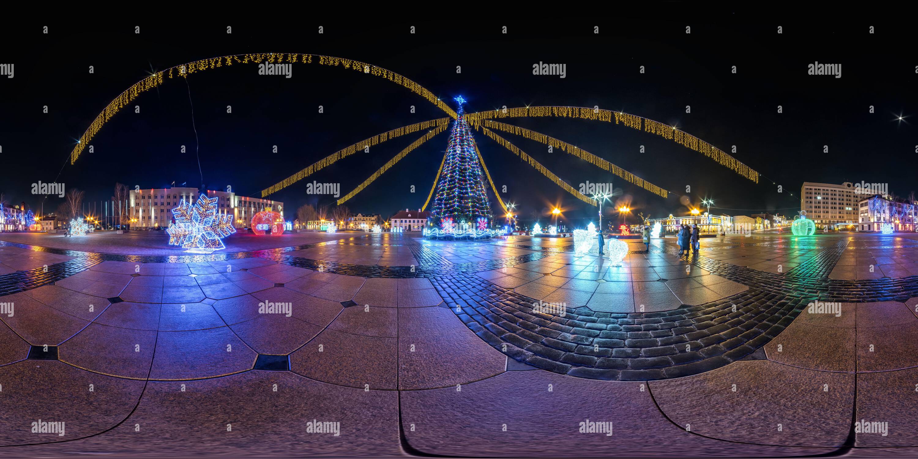 360° view of full seamless night panorama 360 degrees angle view on ...