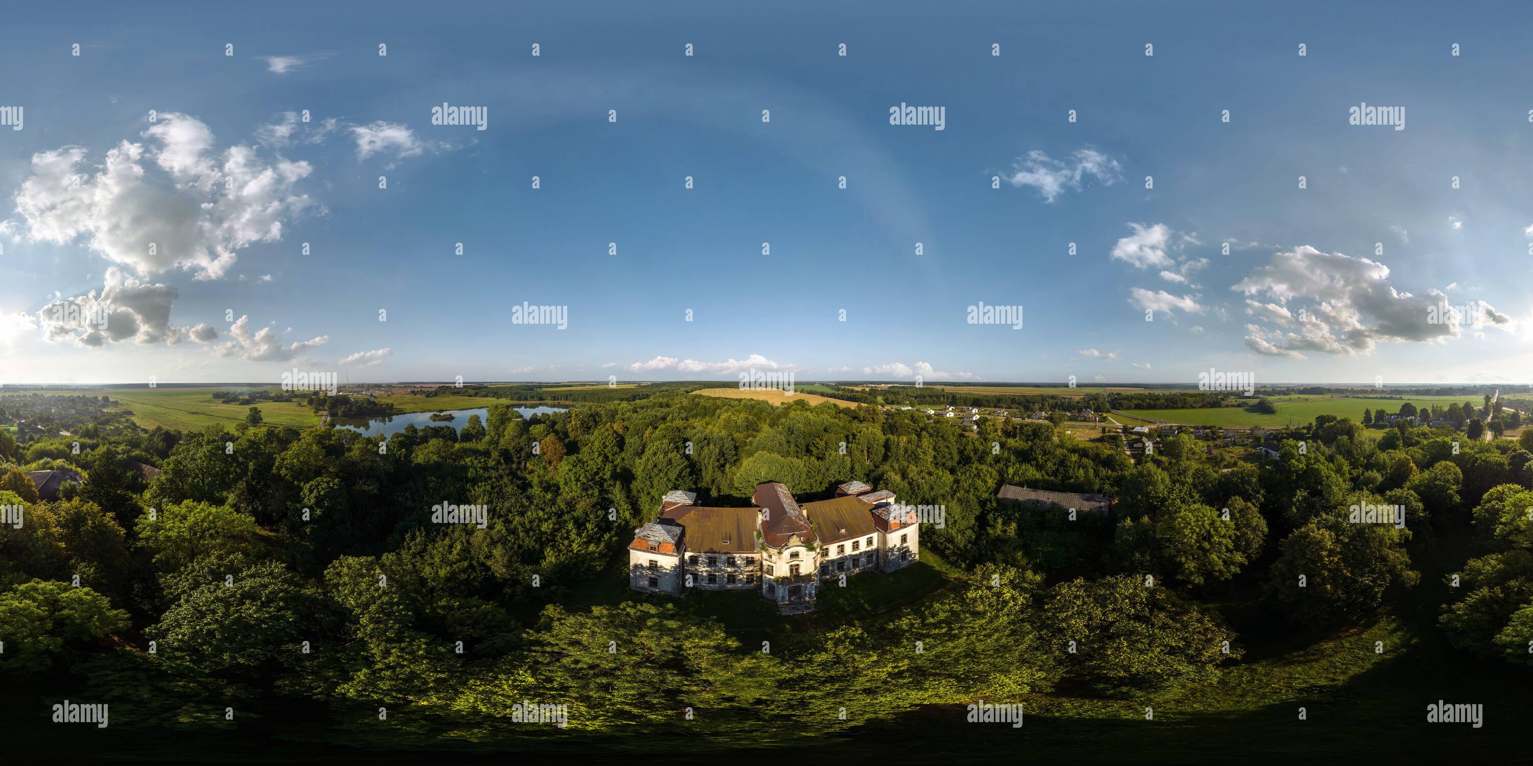360° view of aerial view full hdri seamless spherical 360 panorama over ...