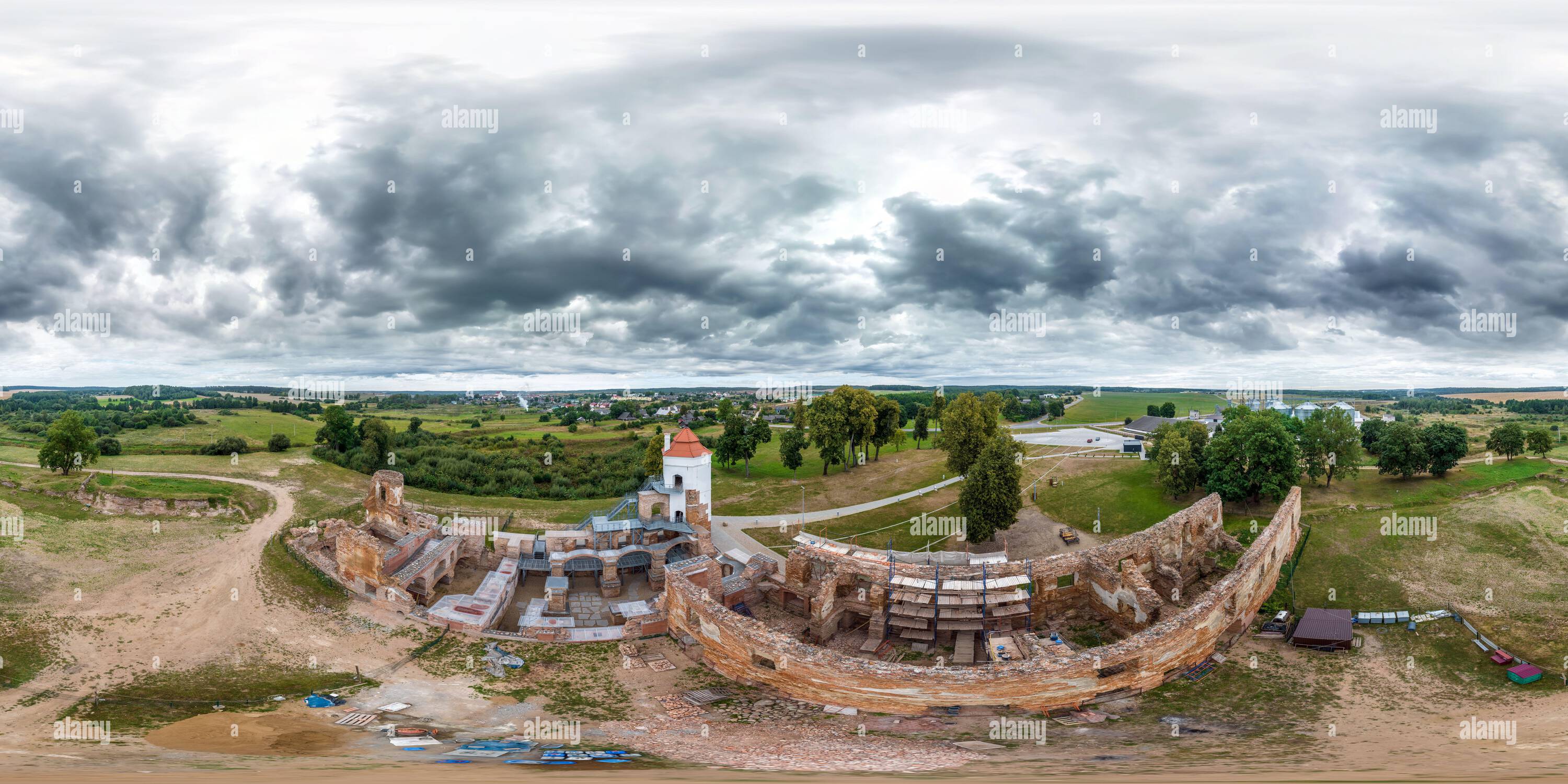 360° view of aerial view full hdri seamless spherical 360 panorama over ...