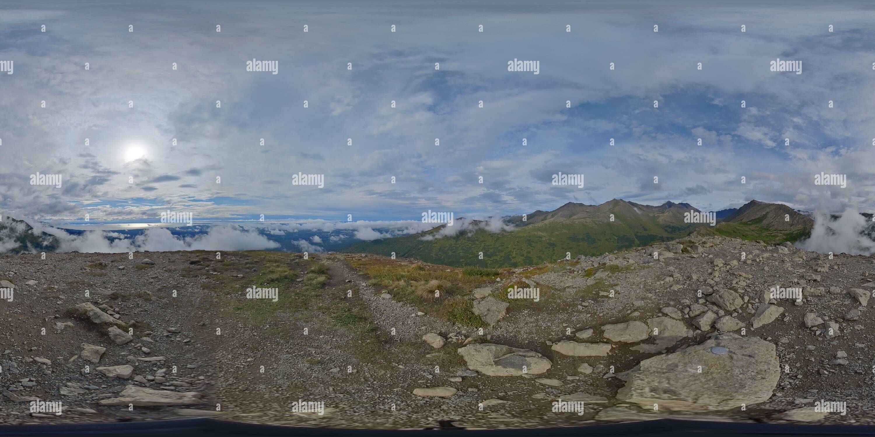 360° view of Overlooking Cook Inlet and Anchorage from the Chugach ...