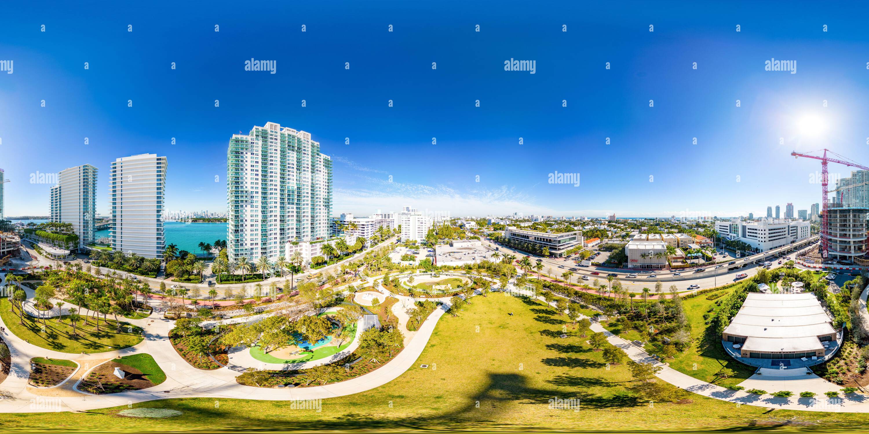 360° view of Miami Beach, FL, USA - January 10, 2023: Aerial ...