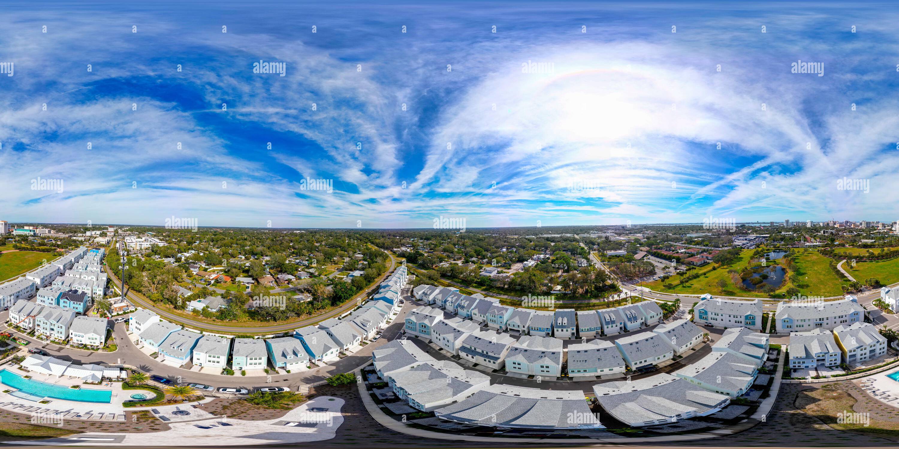 360° view of Aerial equirectangular 360 photo of a housing community in ...