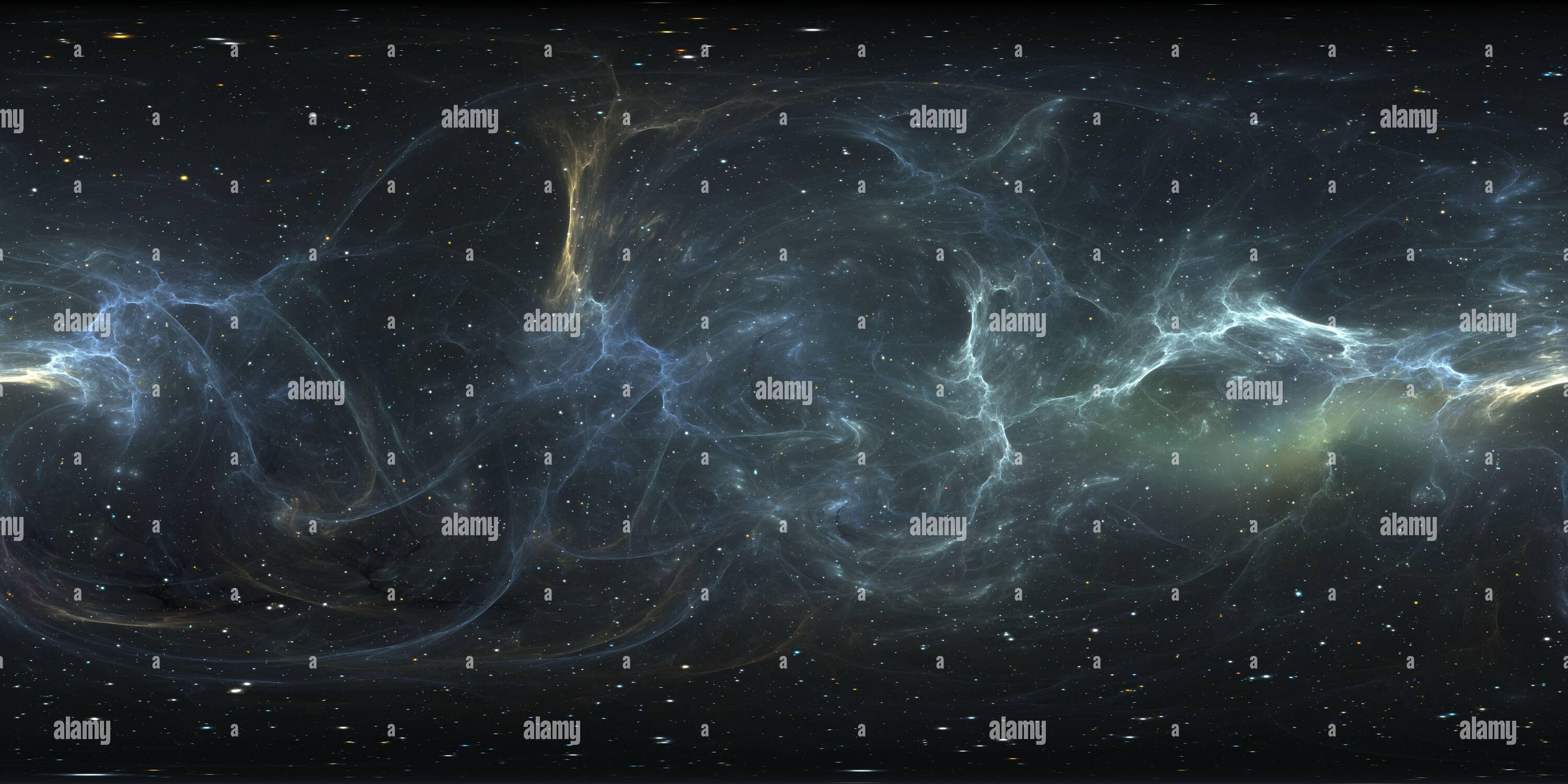 360° view of Virtual reality stellar system and nebula. Panorama ...