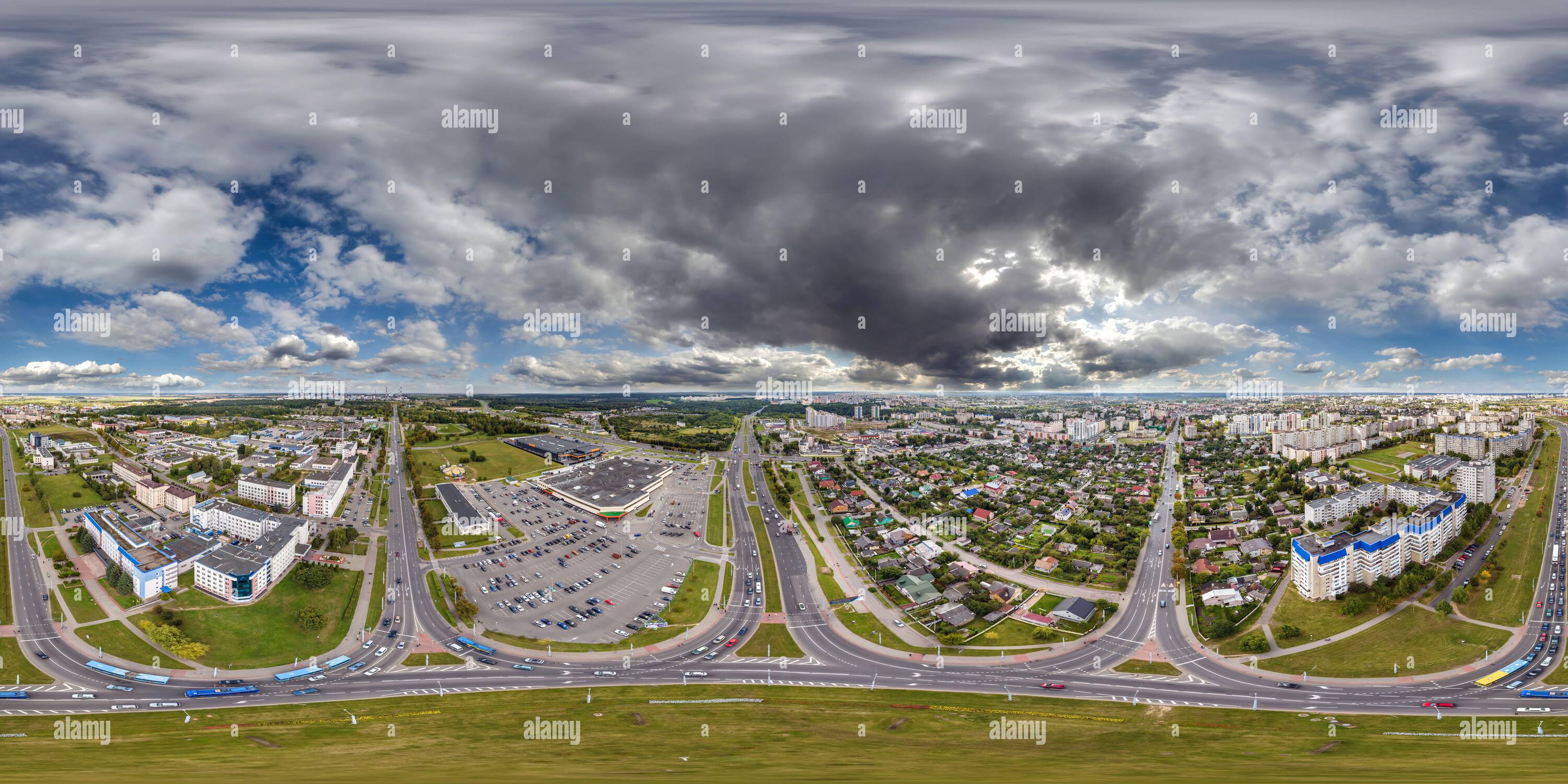 360° view of aerial full seamless spherical hdri 360 panorama view ...