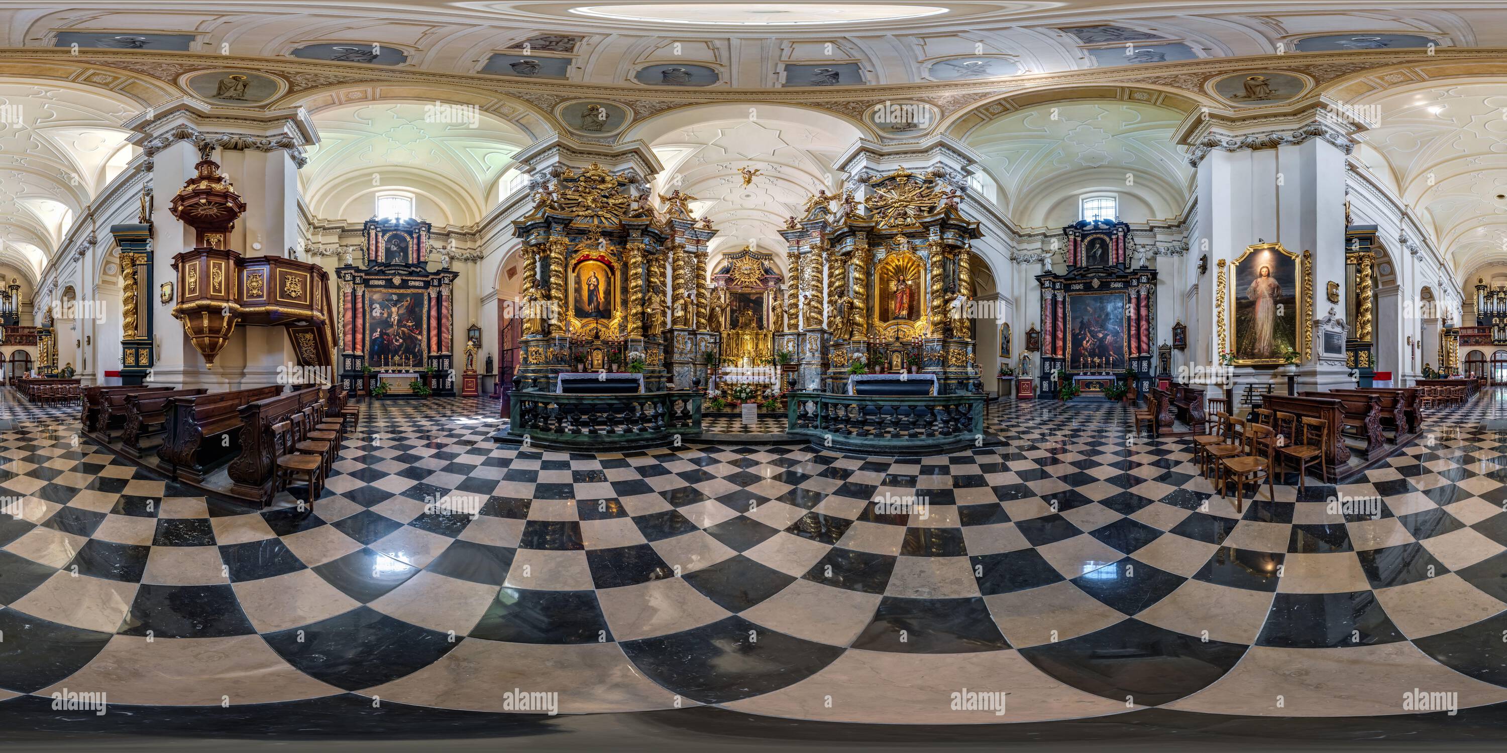 360° view of KRAKOW, POLAND - AUGUST 2022: Full spherical seamless hdri ...