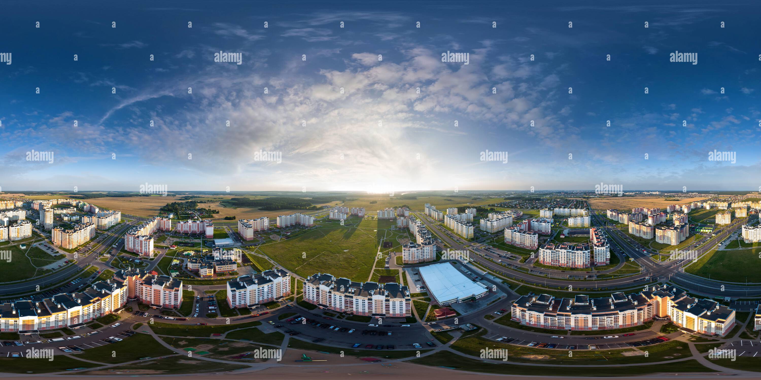 360° view of aerial full seamless spherical 360 hdri panorama view ...