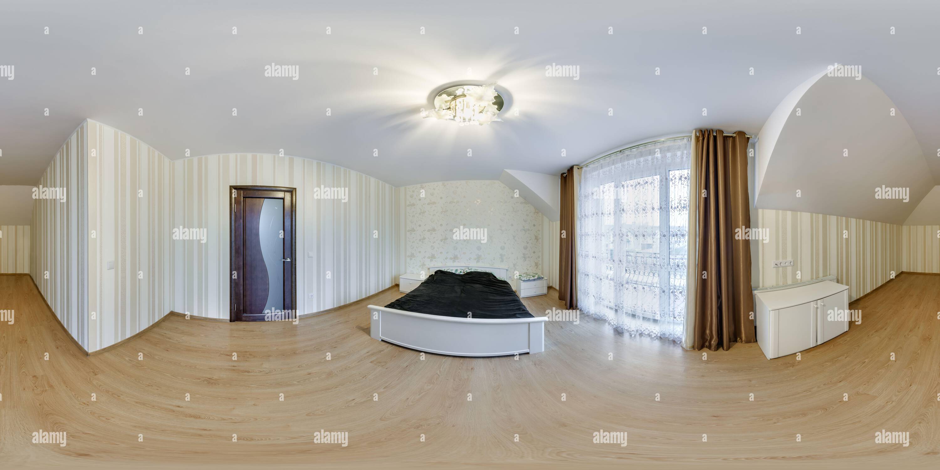 360° view of full seamless spherical hdri 360 panorama in interior of ...