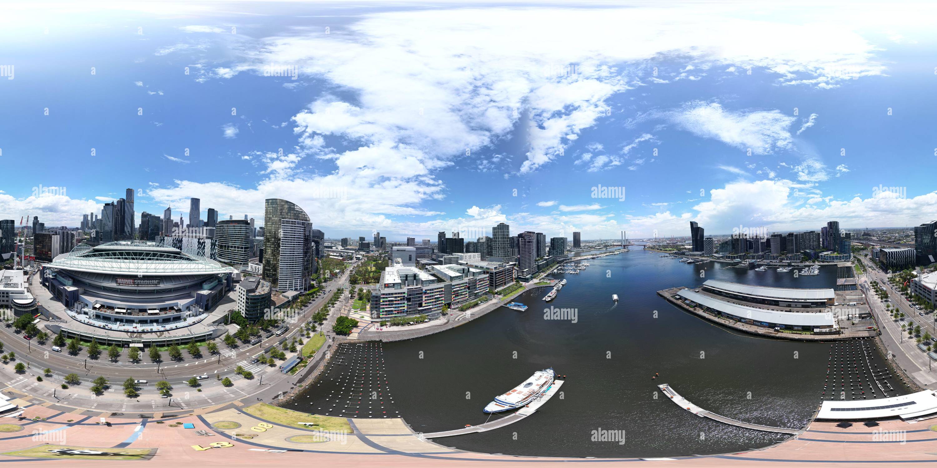 360° view of Football Stadium Docklands 360 Drone VR - Alamy