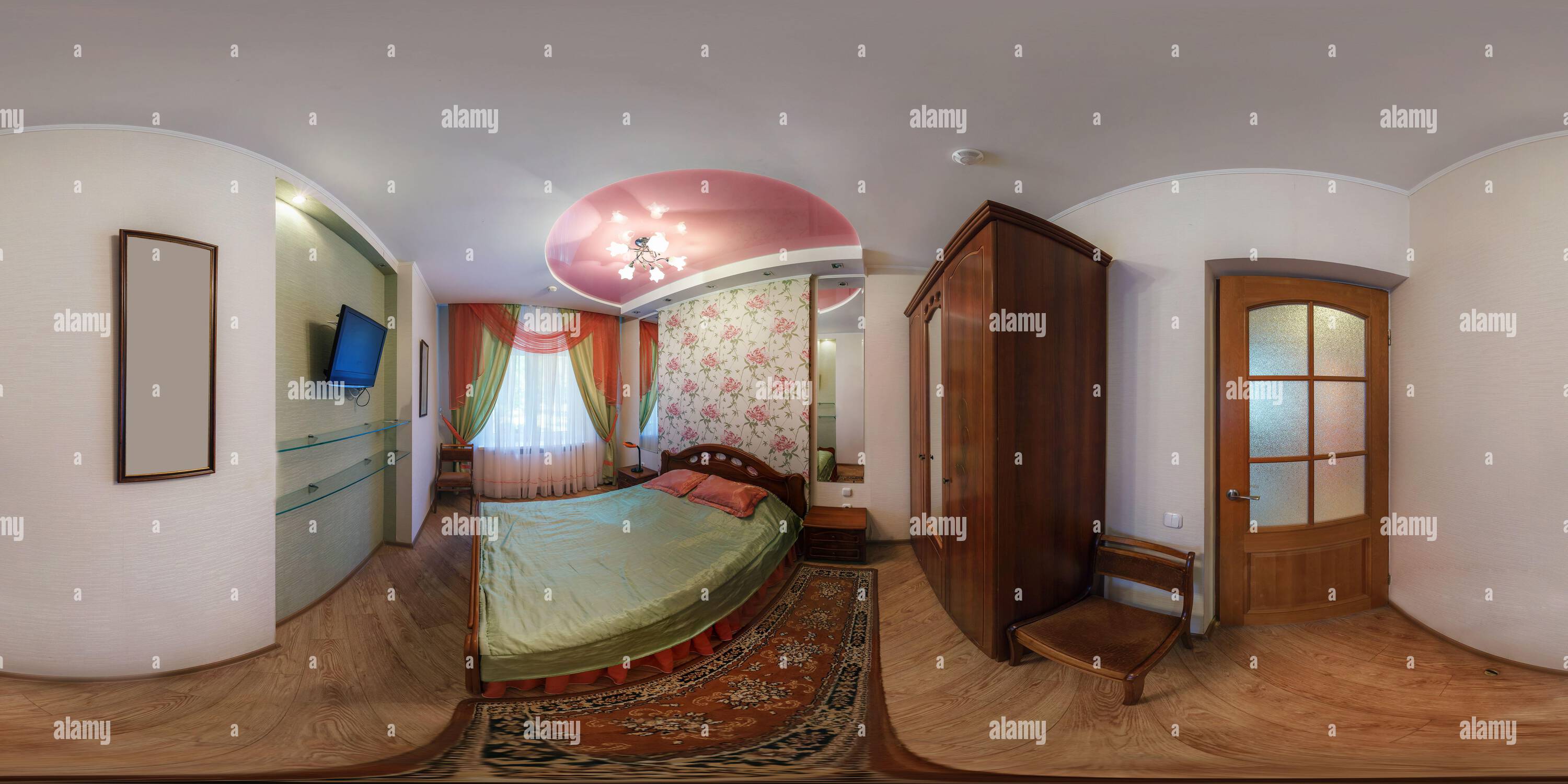 360° view of seamless 360 panorama in interior of bedroom of cheap ...