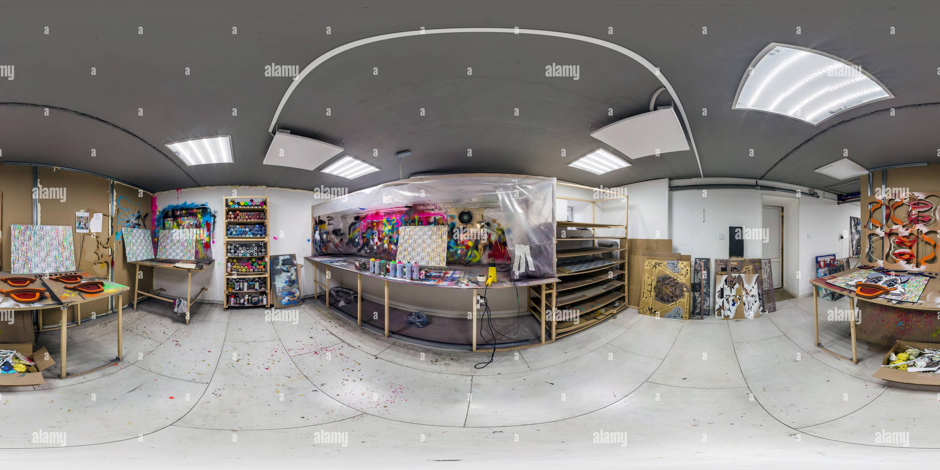 360° view of GRODNO, BELARUS - APRIL 2022: Full spherical seamless hdri ...