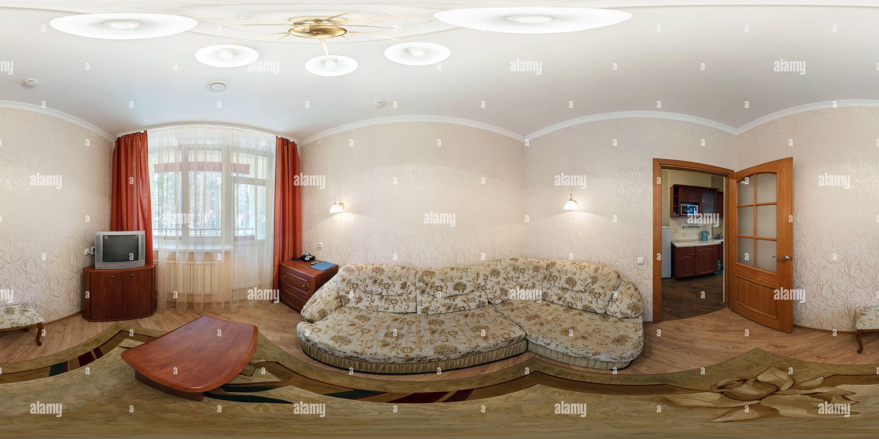 360° view of seamless 360 panorama in interior of bedroom of cheap ...