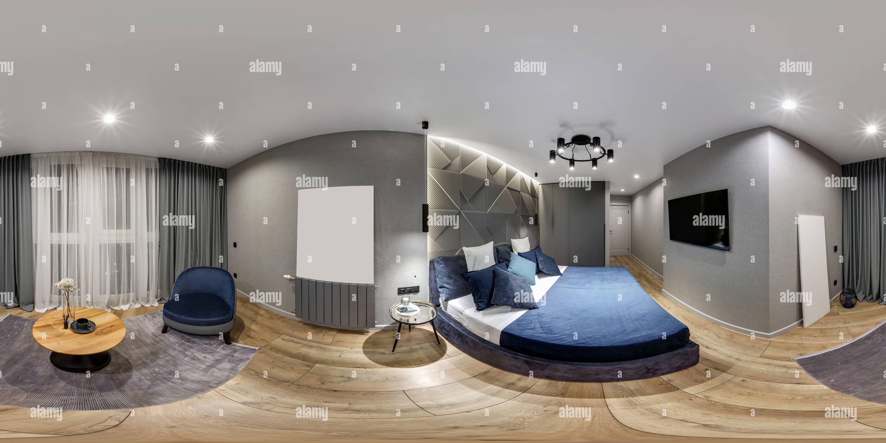 360° view of full seamless hdri 360 panorama in interior of guest ...